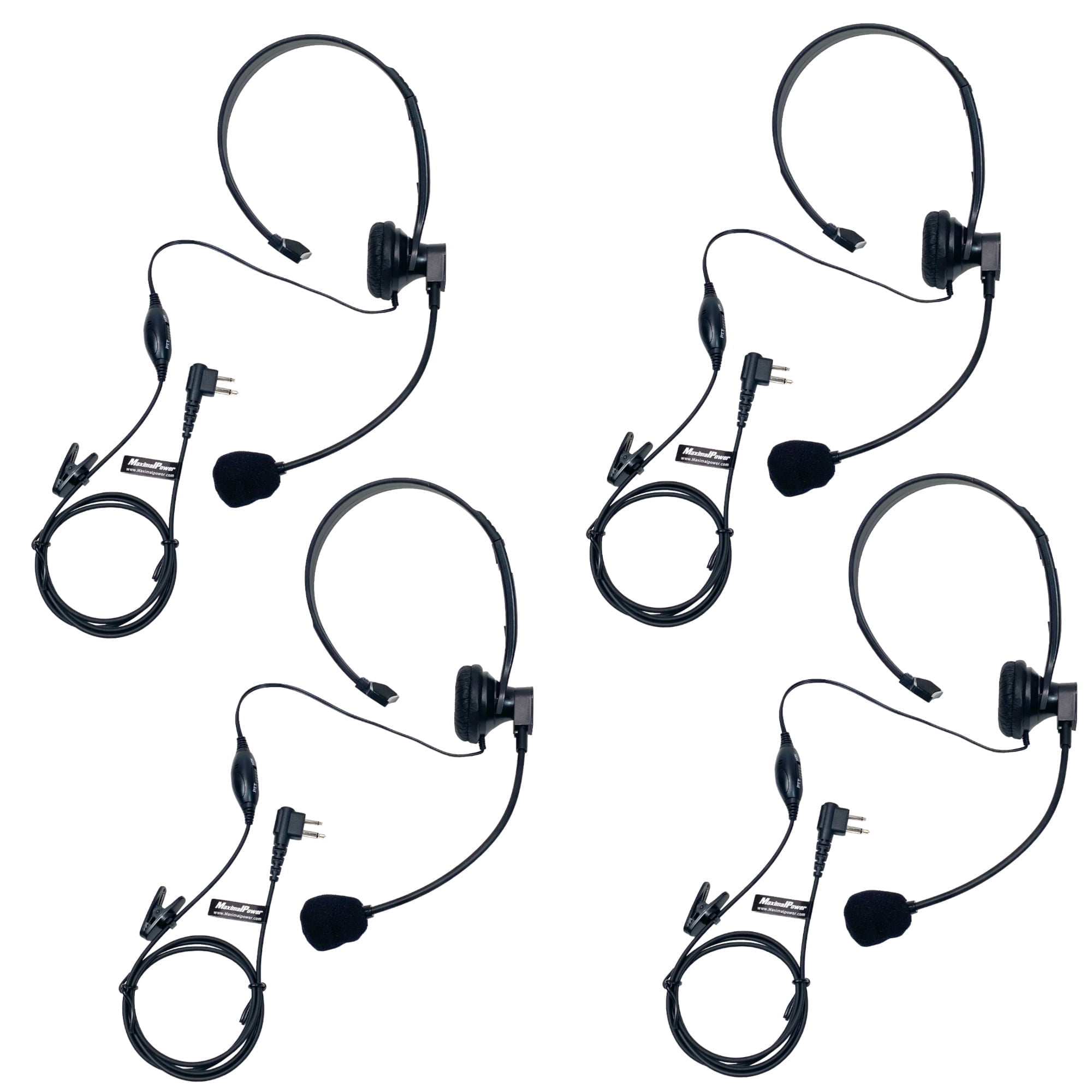 MaximalPower Overhead Headset with Boom Mic PTT VOX Microphone Walkie ...