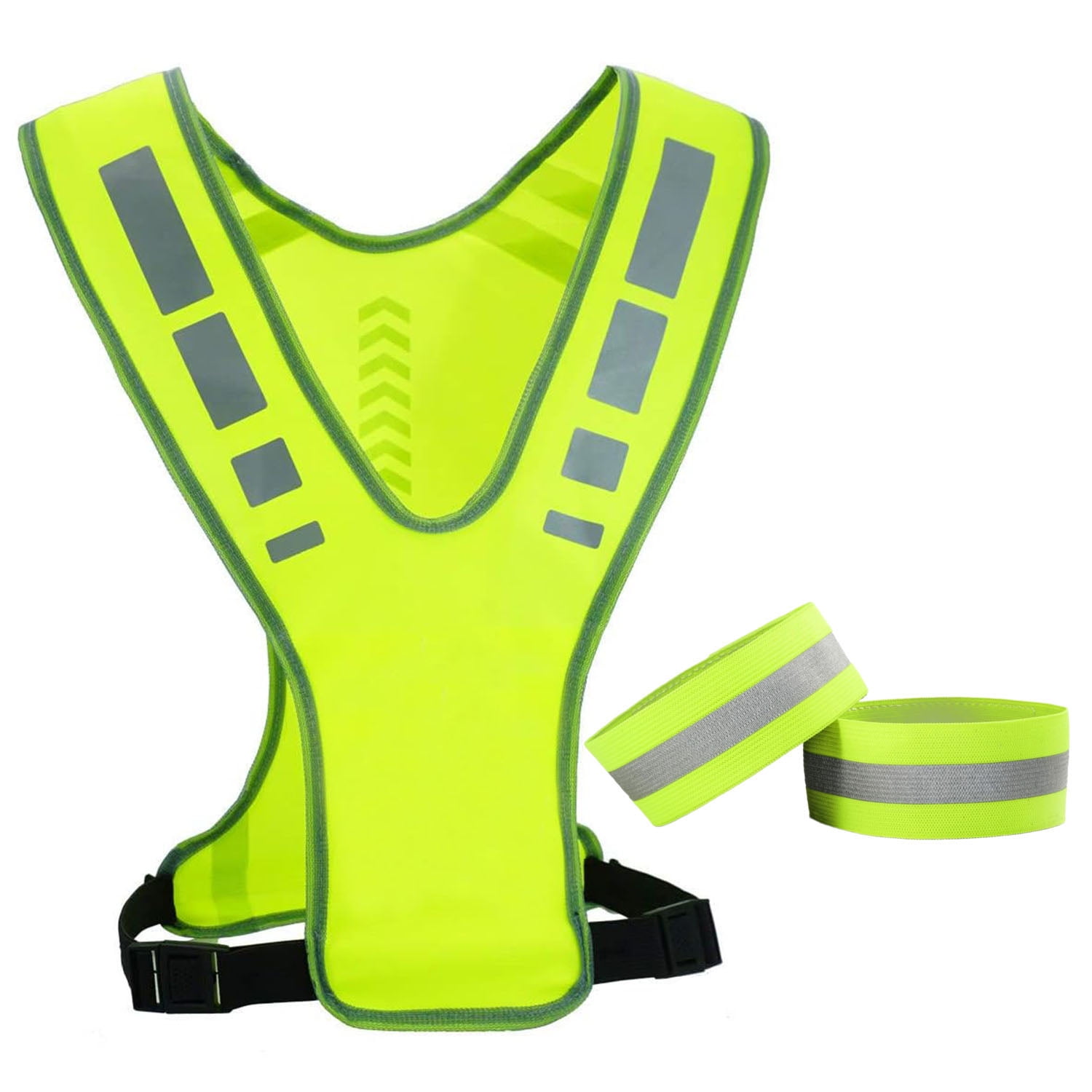 MaximalPower Medium Reflective Vest and 2x Reflective Bands for Walking ...