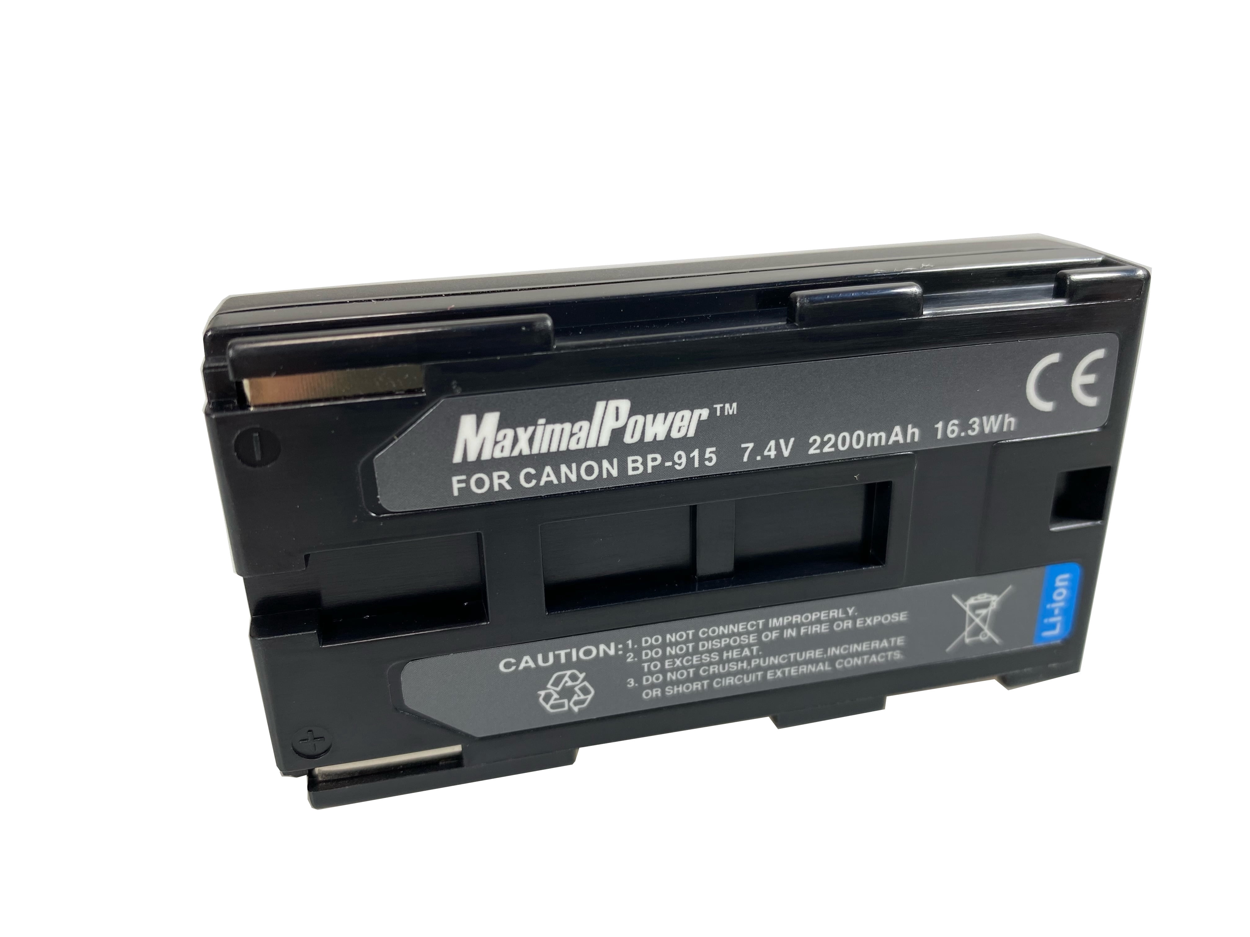 MaximalPower Replacement 2200 mAh Battery Compatible for Canon BP-915 ...