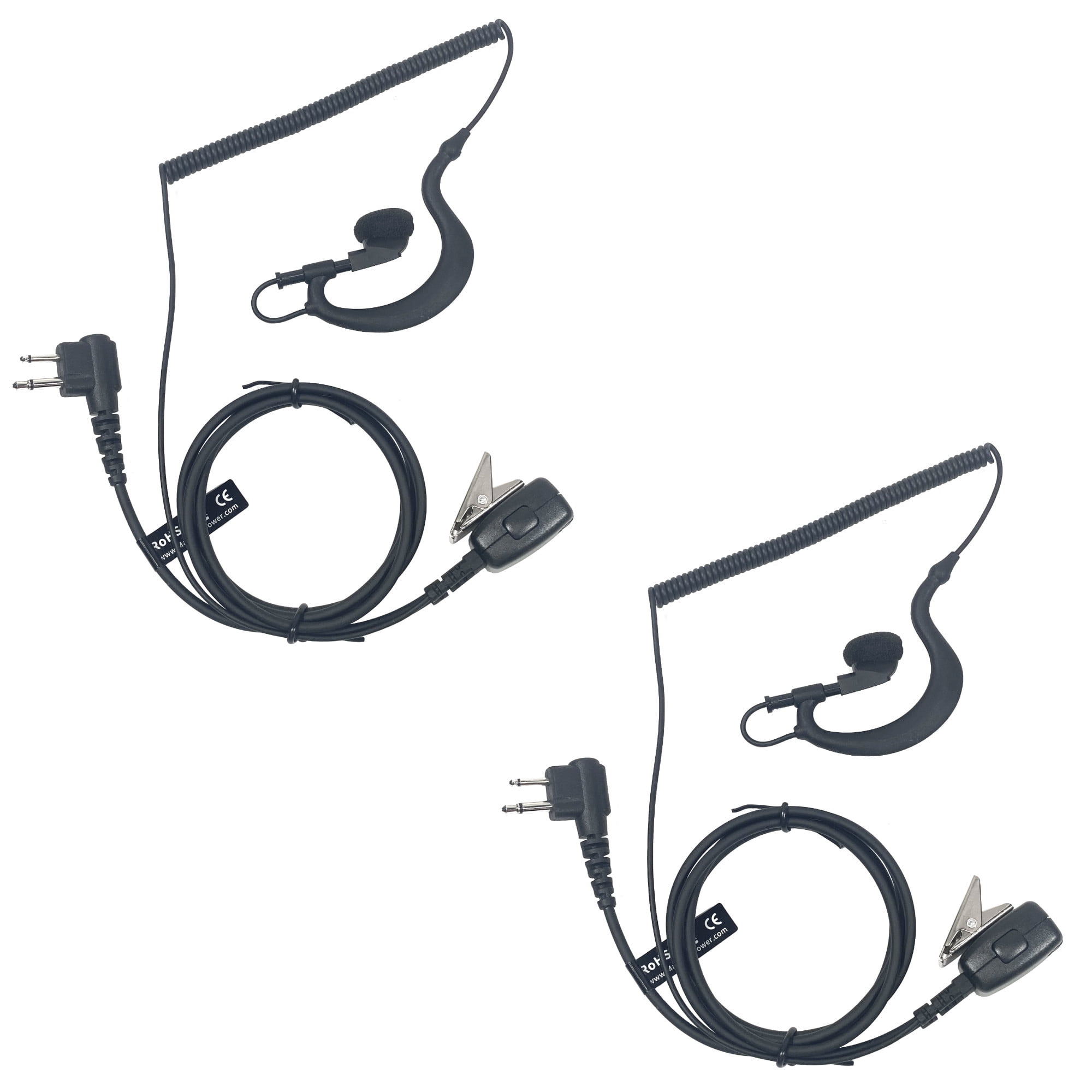 MaximalPower Replacement G Shape Hook Ear Pieces for 2-Pin Motorola Two ...