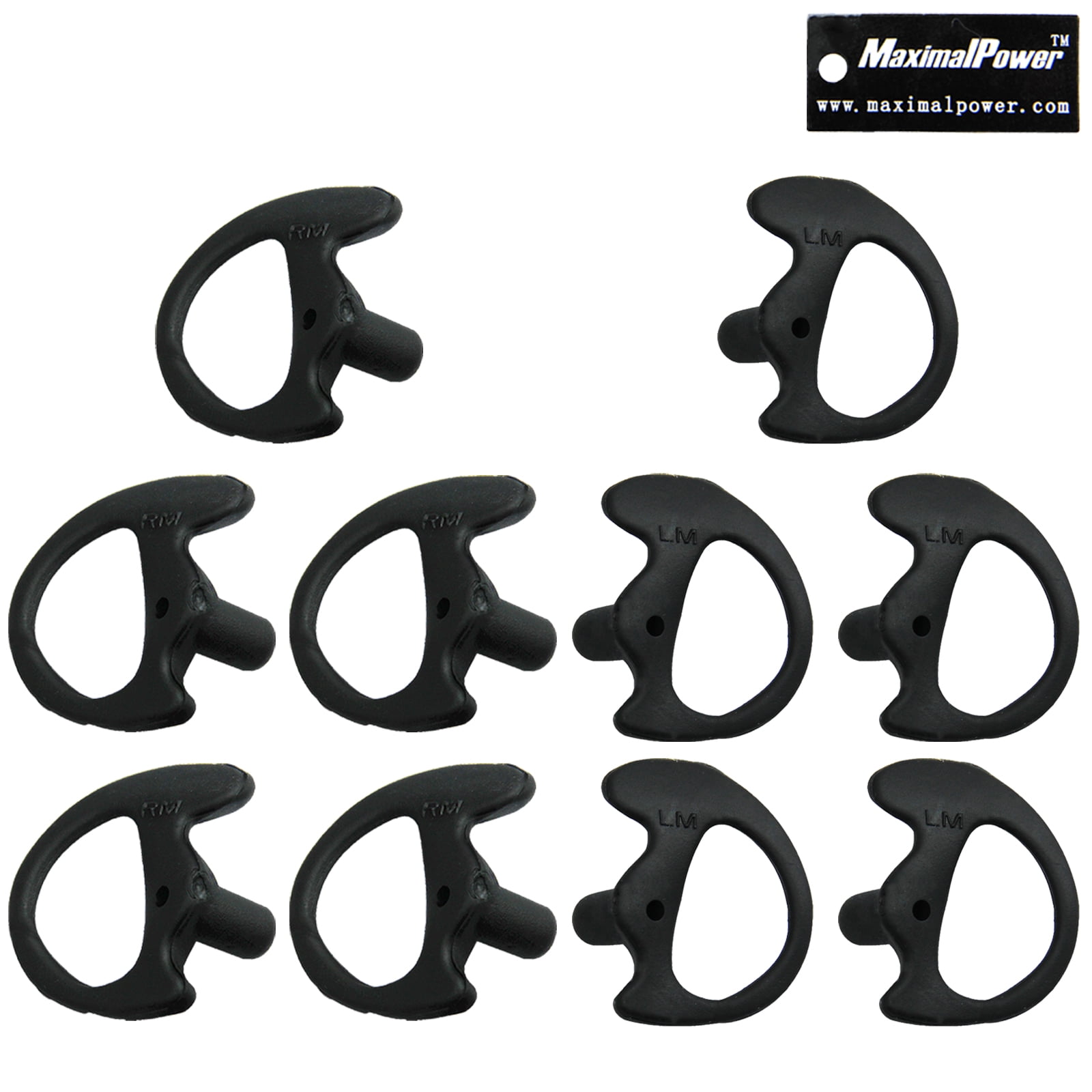 MaximalPower Two Way Radio Left & Right Medium Size Soft Silicon Open ...