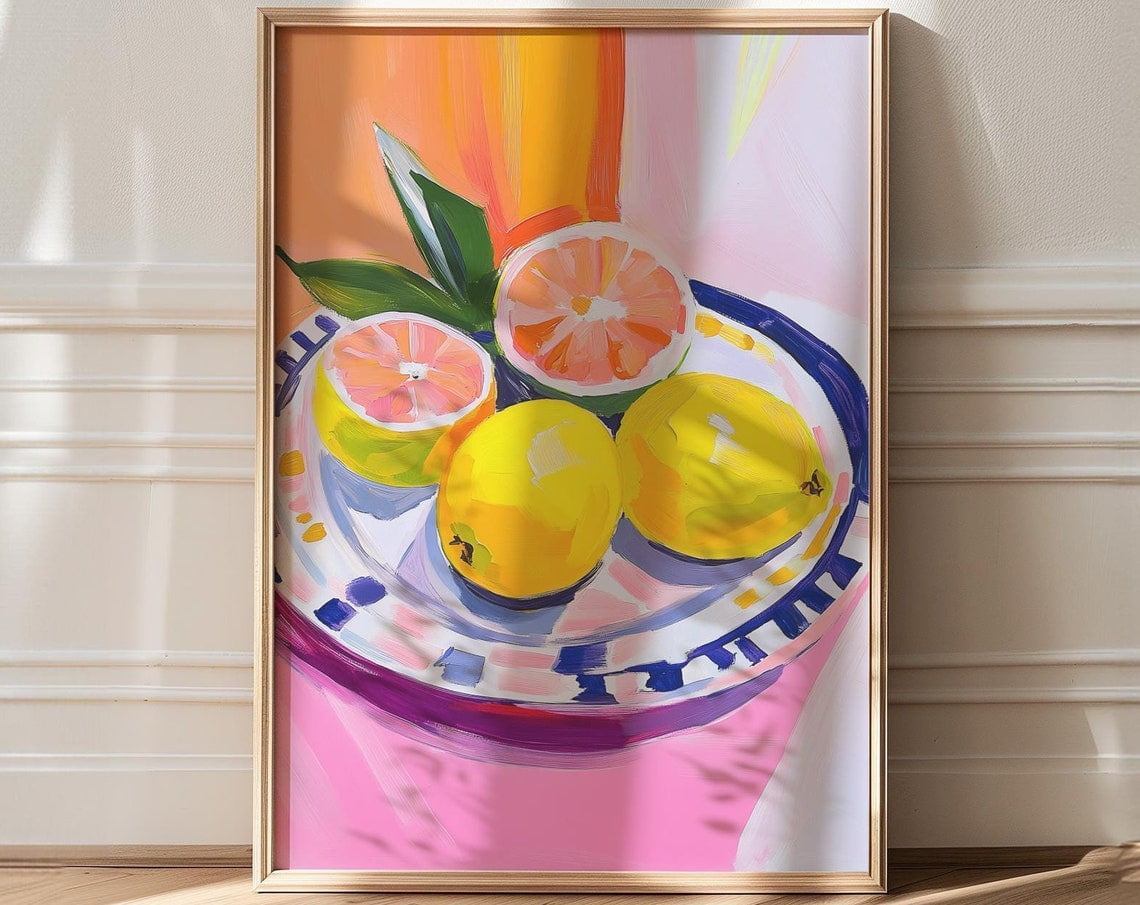 Maximalist Art, Kitchen Wall Art, Lemon Kitchen Decor, Breakfast Poster ...