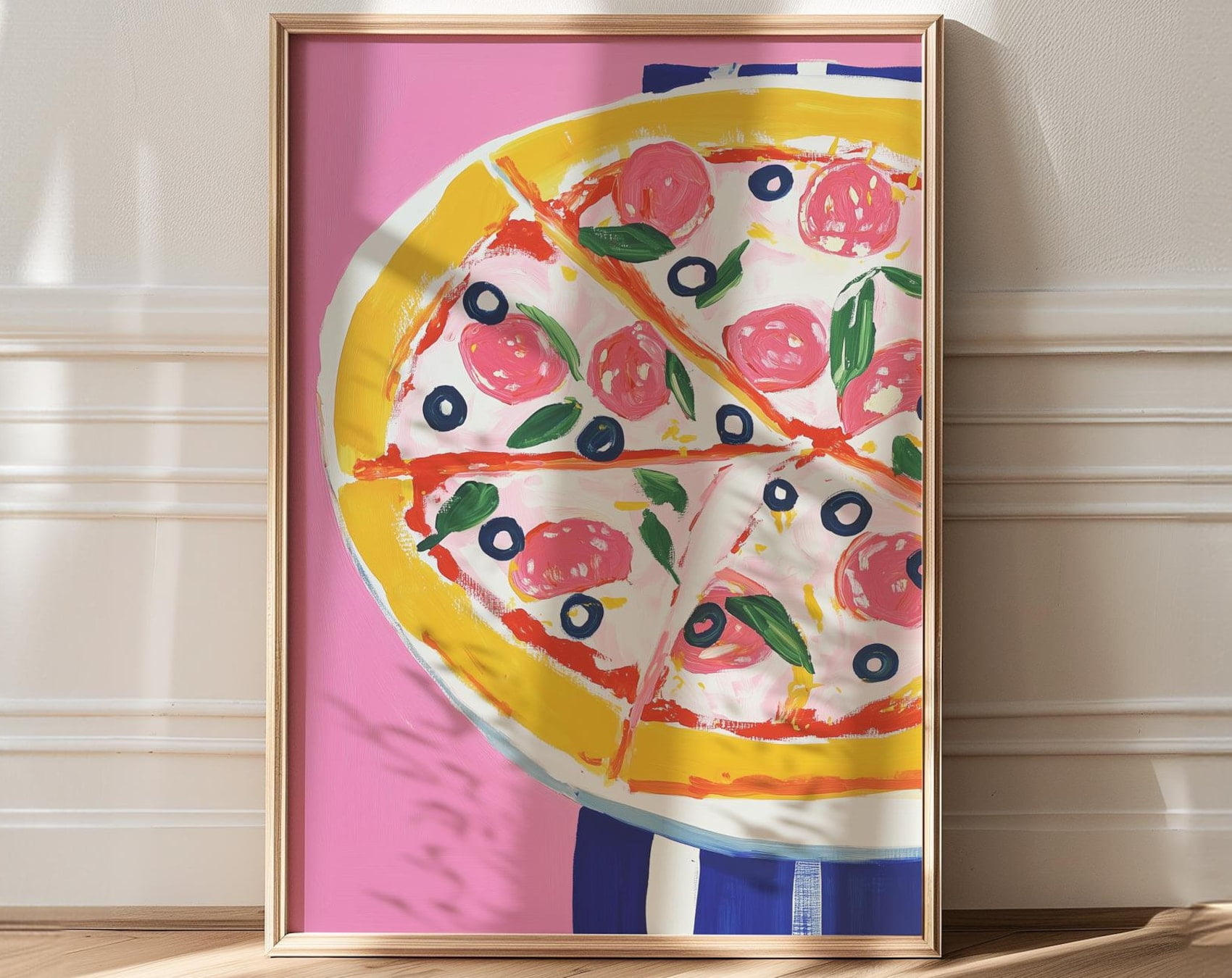 Maximalist Art, Pizza Wall Art, Dopamine Kitchen Decor, Pink Dopamine ...