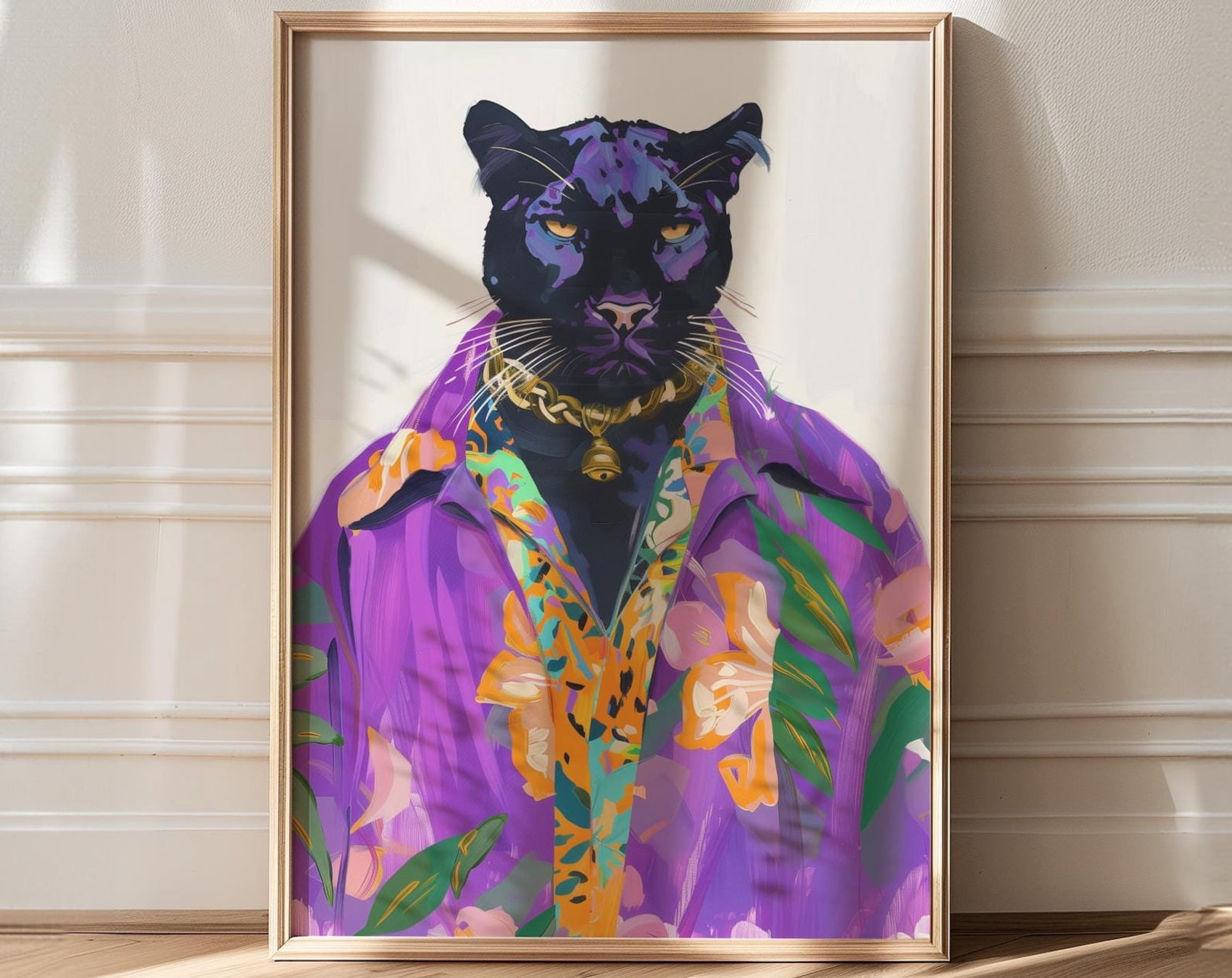 Maximalist Decor, Eclectic Decor, Panther Painting, Maximalist Poster ...
