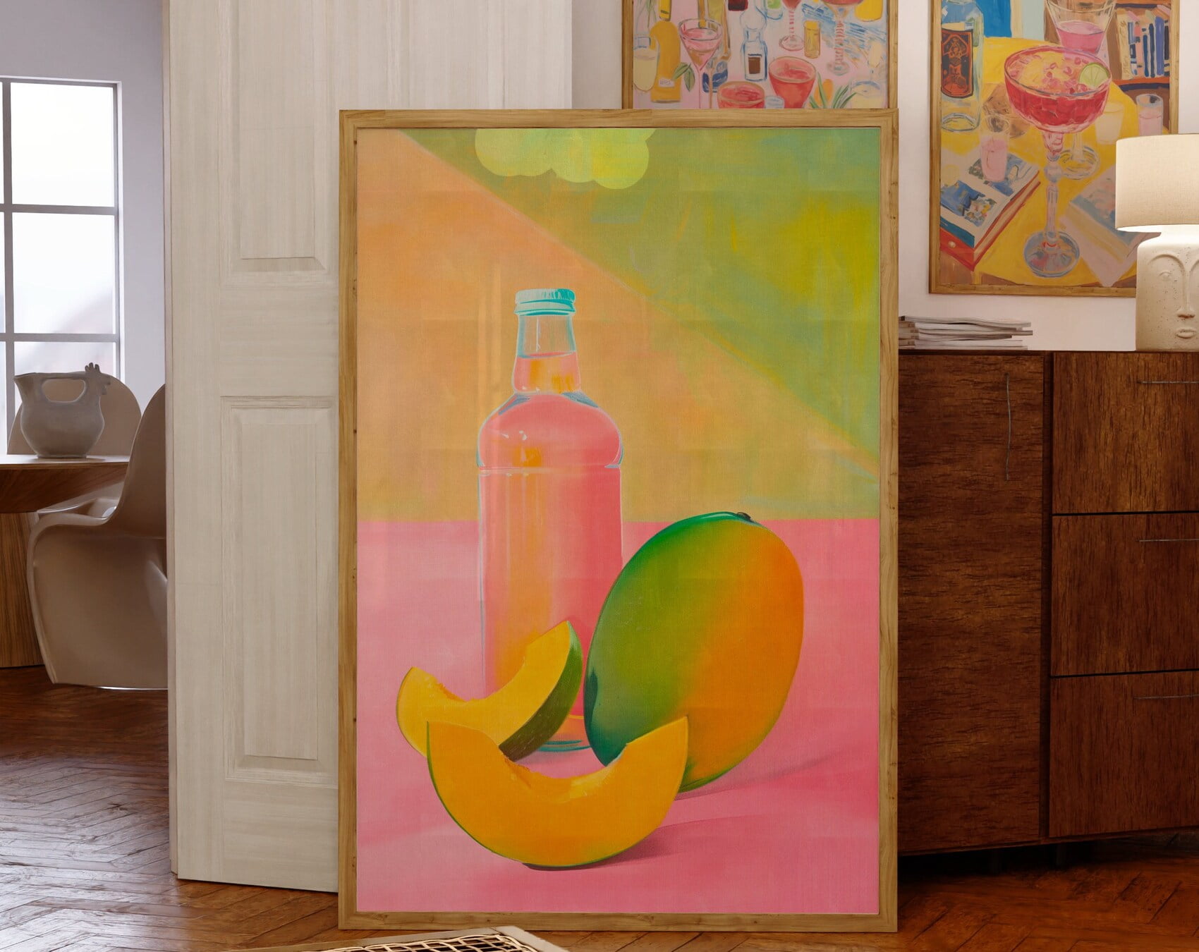 Maximalist Decor, Kitchen Decor, Colorful Mango Print, Mid Century ...