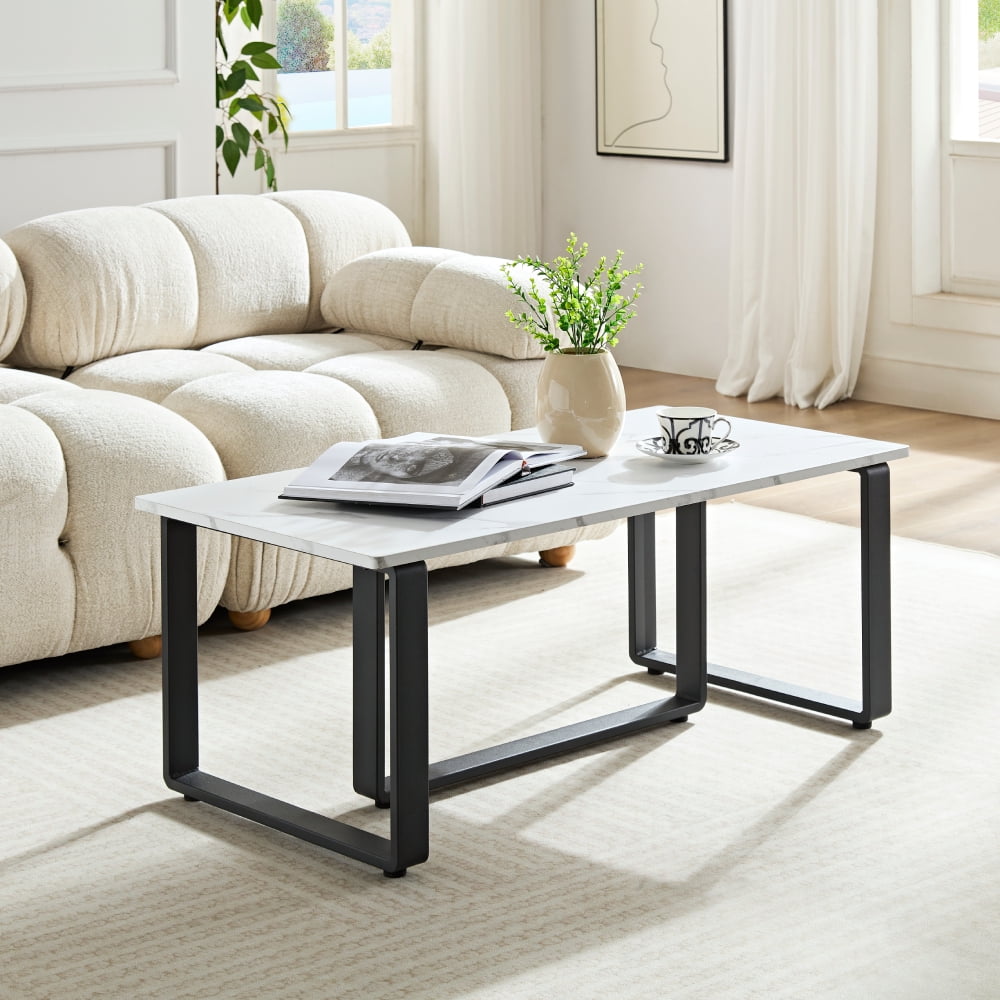 Maximalist Modern Coffee Table, Square Coffee Table for Living Room ...