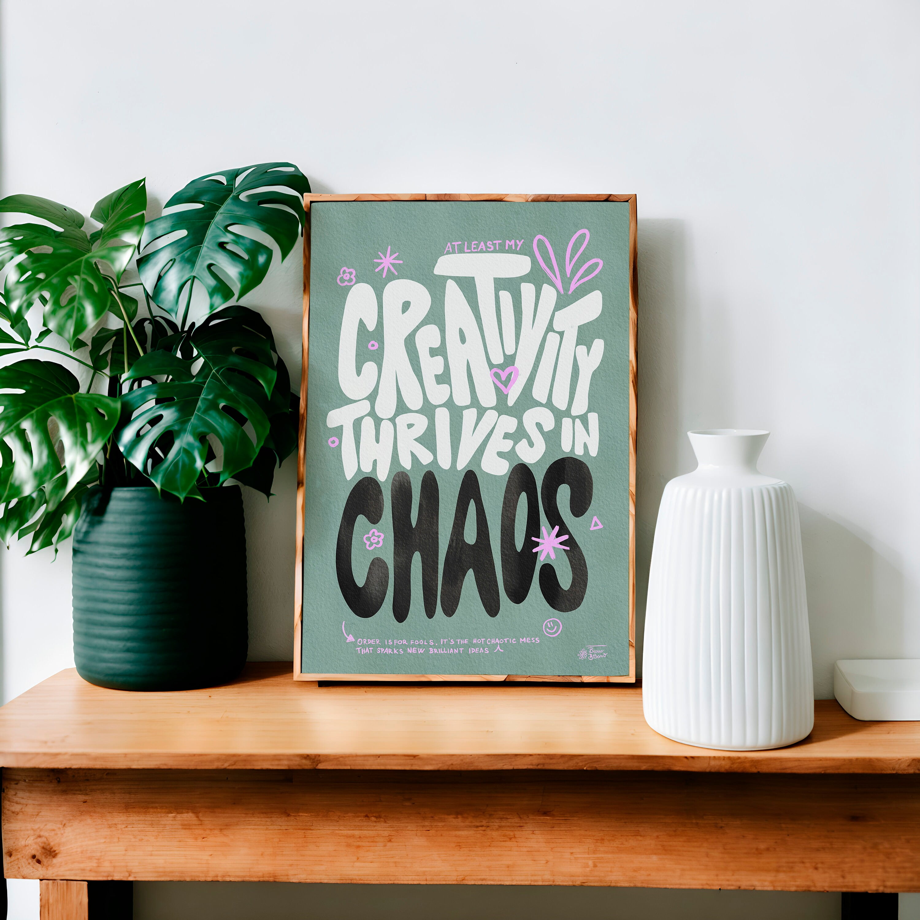 Maximalist Poster | Quote: Creativity Thrives in Chaos | Modern ...