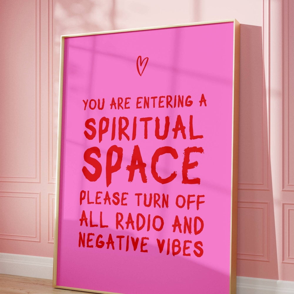 Maximalist Poster, Spiritual Space Print, Trendy Pink Red Wall Art ...