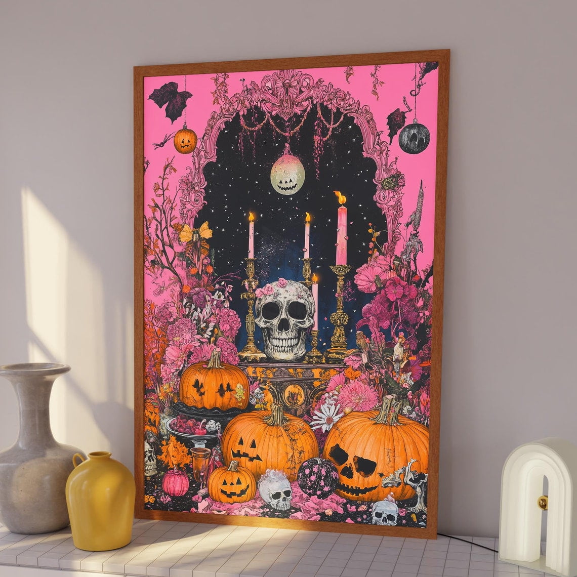 Maximalist Poster, Whimsical Pink Gothic Art Print, Whimsigoth Decor ...