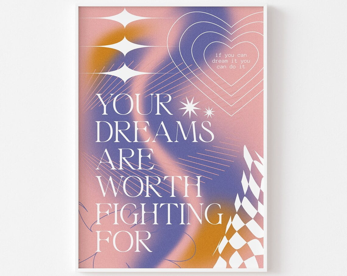 Maximalist Retro Gradient 2000S Print - Geometric Postmodern Trendy ...