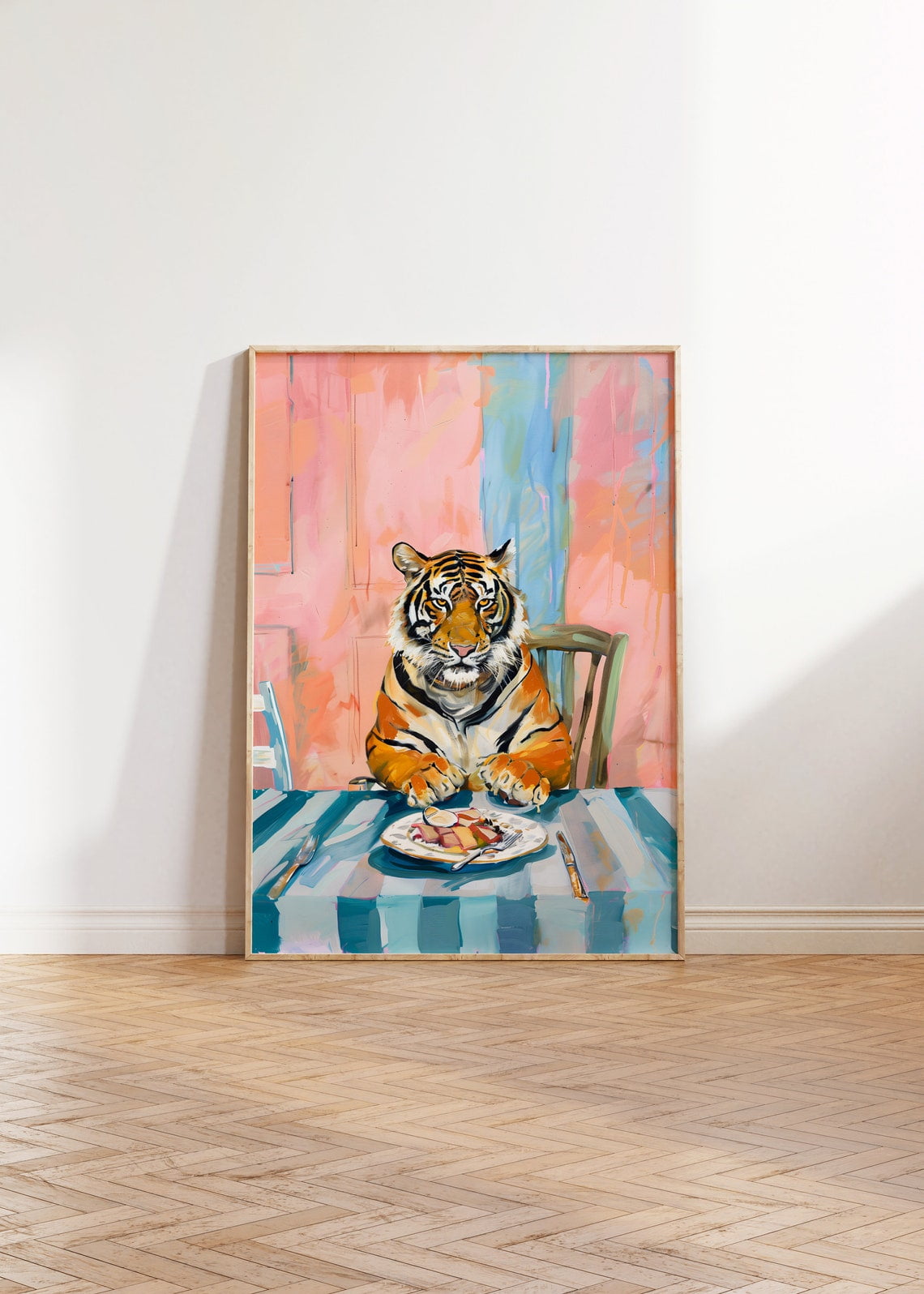 Maximalist Tiger Wall Art, Colorful Tiger Kitchen Poster, Dopamine Decor, Tiger Dining Print ...