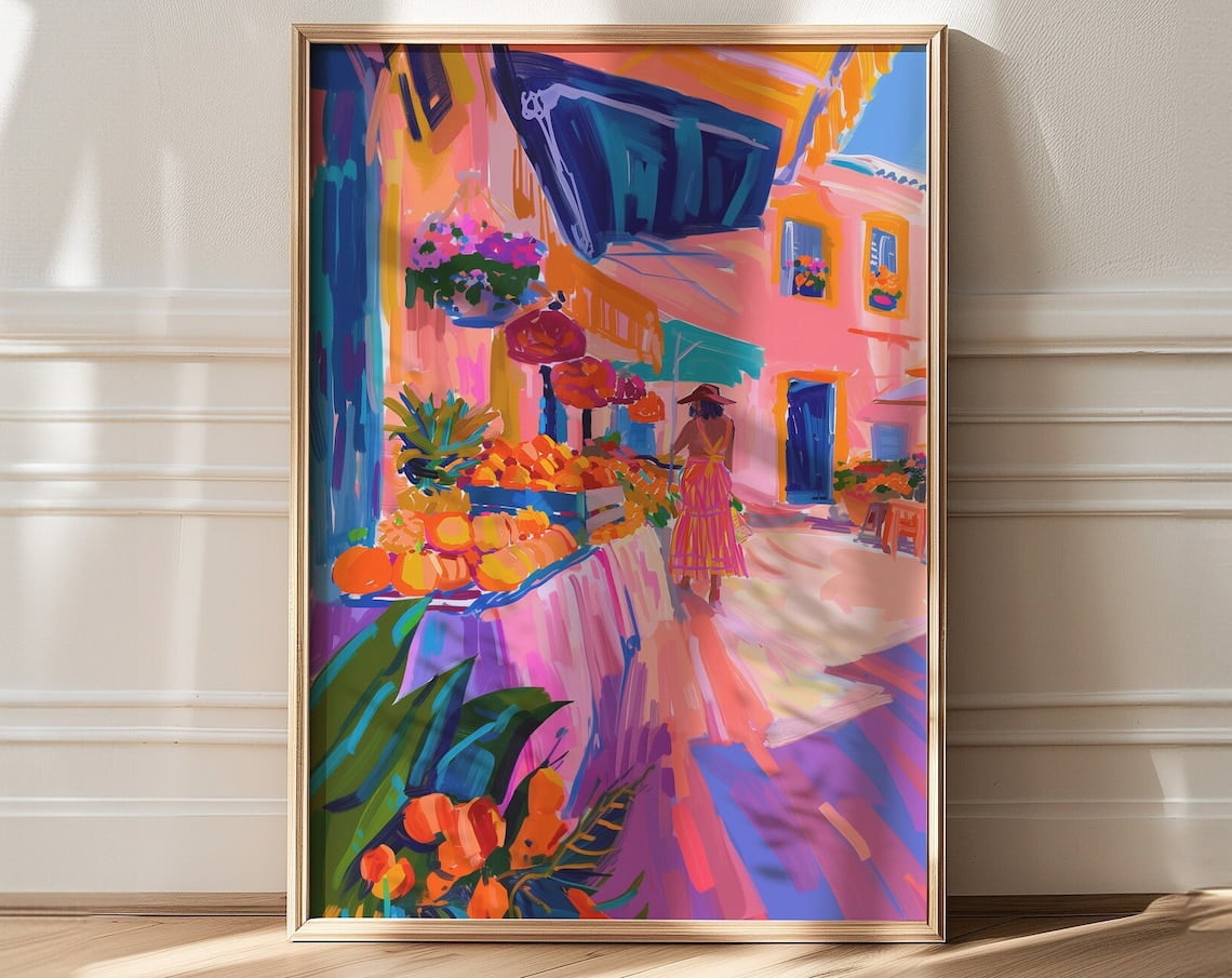 Maximalist Wall Art, Danish Pastel Wall Art Prints, Flower Market ...