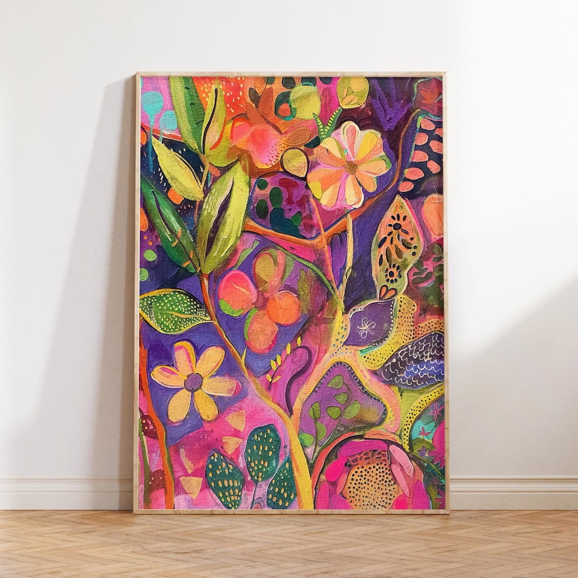 Maximalist Wall Art Decor, Eclectic Wall Art, Abstract Flowers Wall Art ...