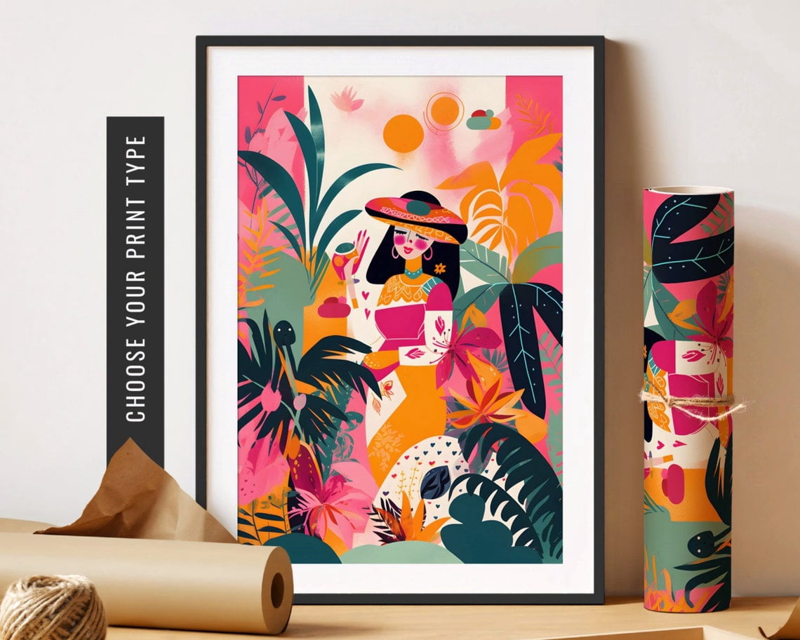 Maximalist Wall Art Ethnic Women Poster Eclectic Wall Decor Cultural ...