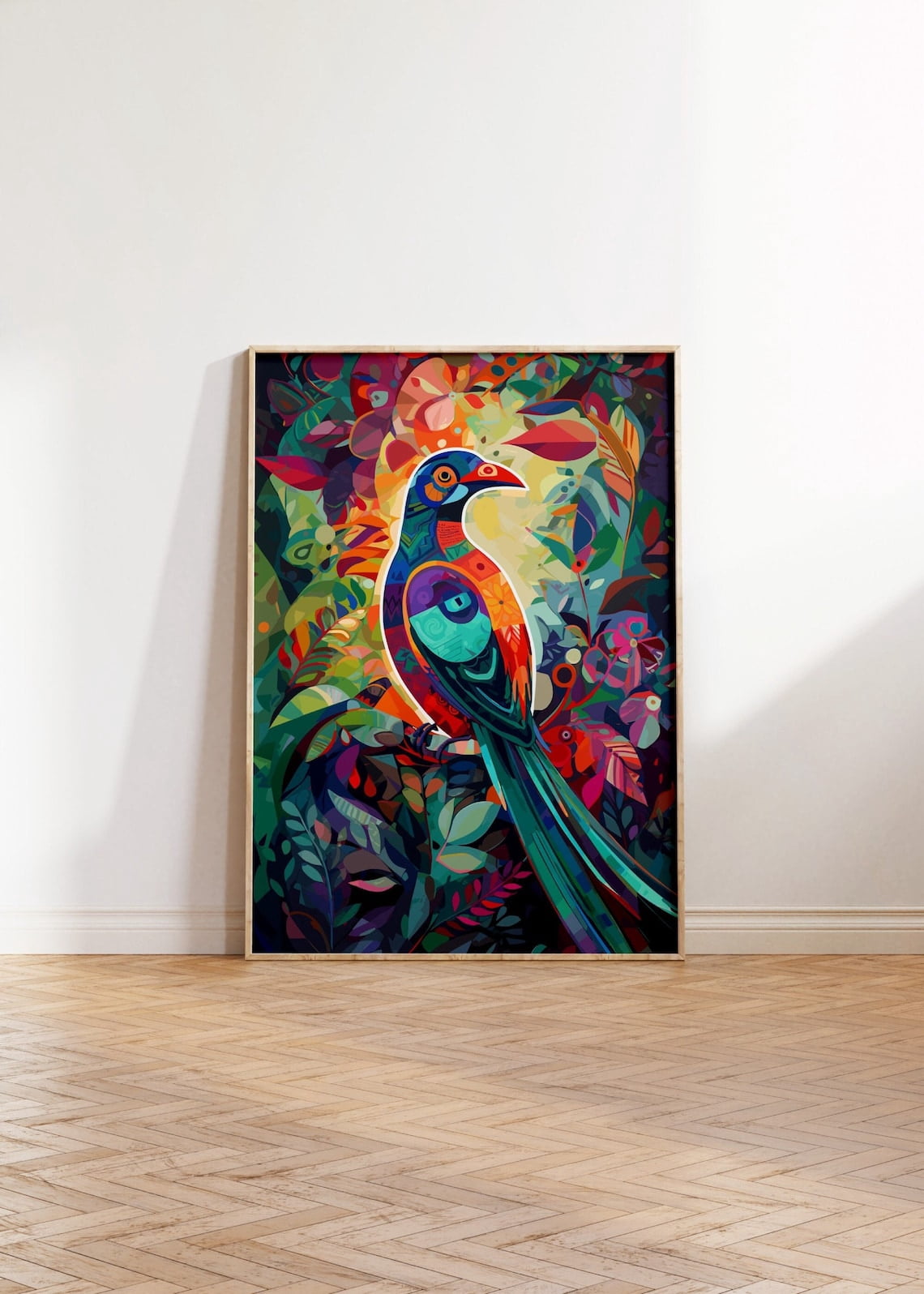 Maximalist Wall Art Tropical Bird Poster Rainforest Birds Naive Art ...