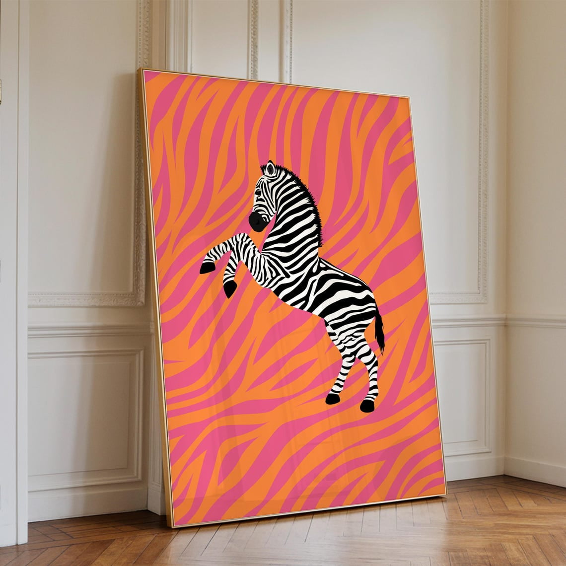 Maximalist Zebra Poster: Colorful Animal Wall Art, Unframed Poster Size ...