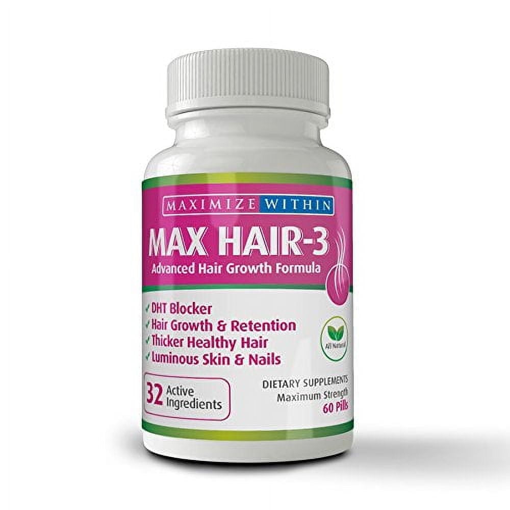 MAXIMUM Slim Max Hair-3 Supplement: Advanced Hair Growth Formula for ...