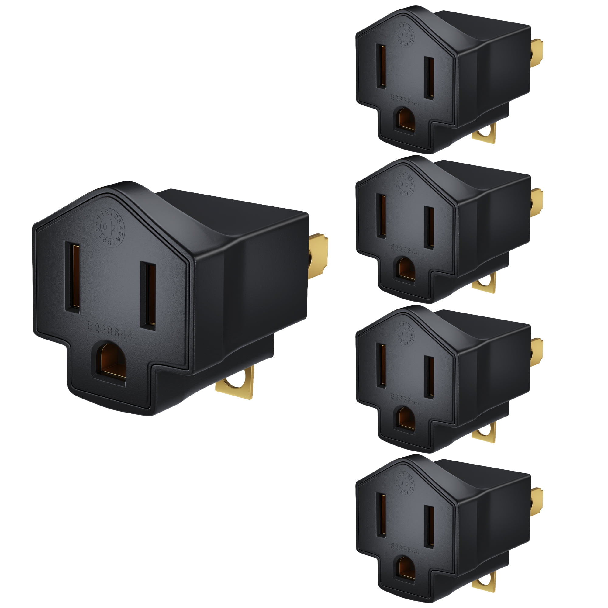 Maximm 2 Prong to 3 Prong Adapter, 5 Pack Turn Any 2 Prong Outlet into ...
