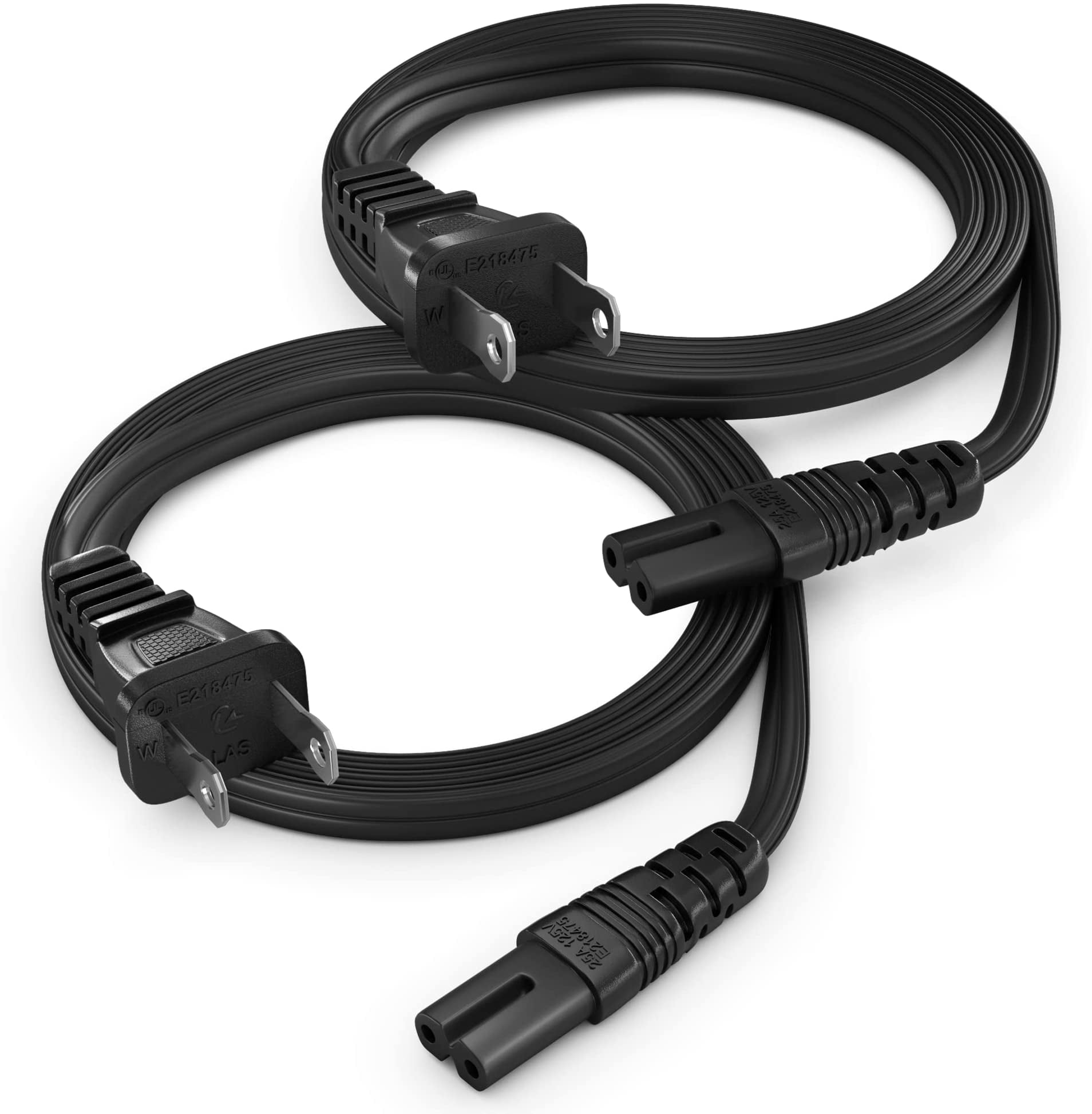 Maximm 3 Feet Slot Power Cord,2 Prong Figure 8 Power Cord Non Polarized ...