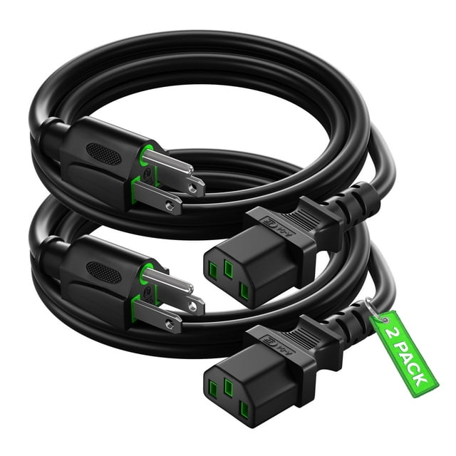 Maximm 4 Feet 2 Pack Universal Computer Monitor Power Cord, C13 Power ...