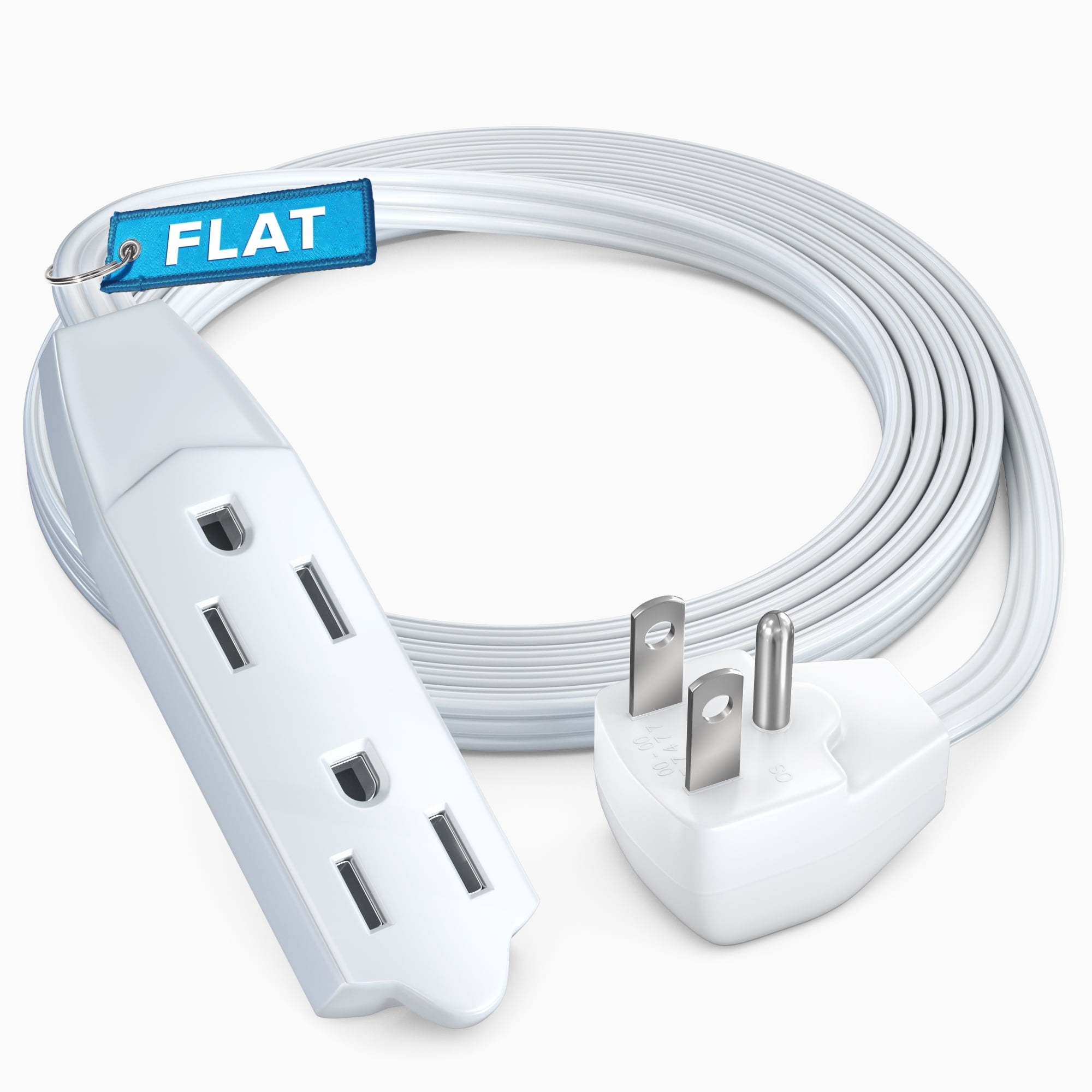 Maximm 4ft Flat Plug Extension Cord UL Certified 16 Gauge, 125V, 13 ...