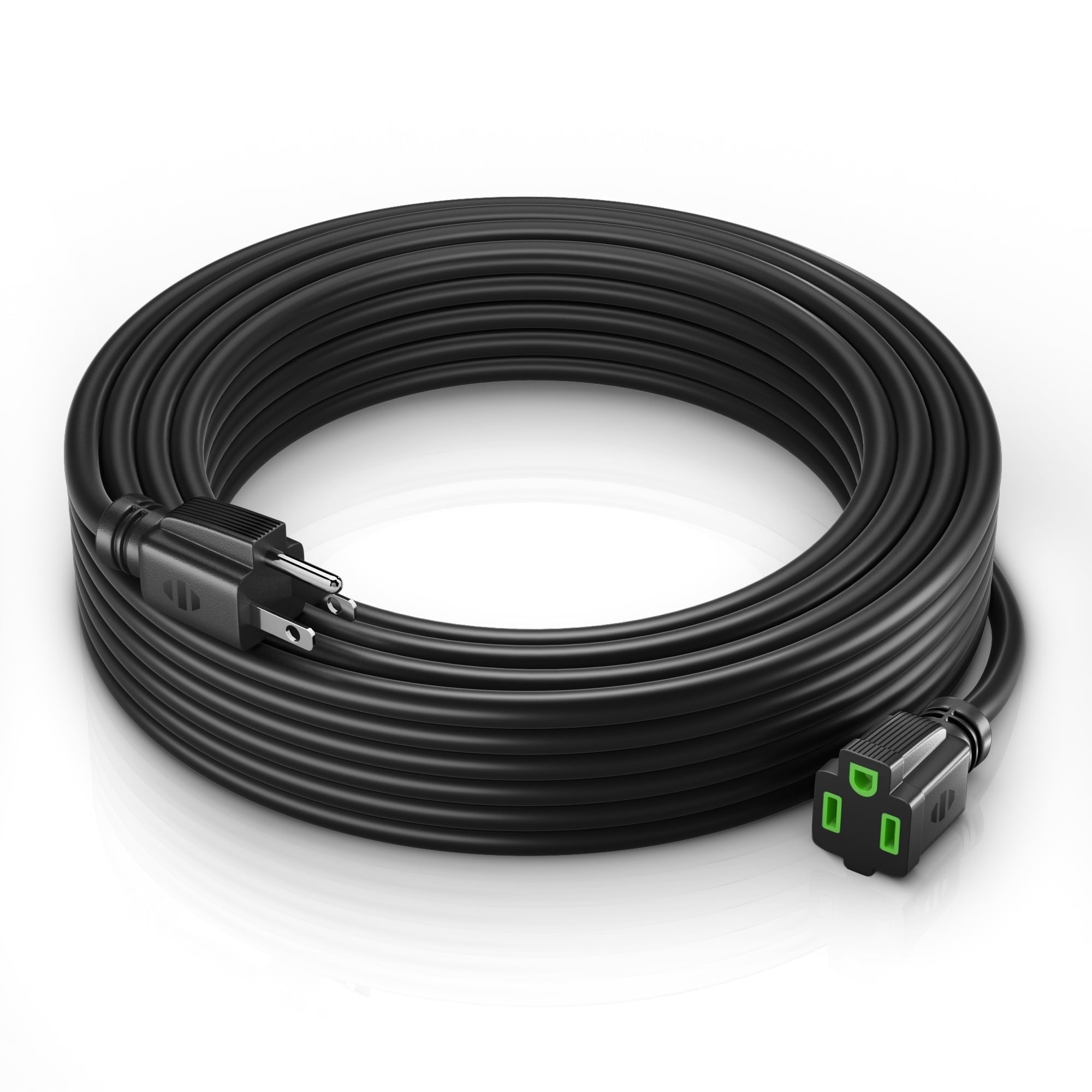 Maximm 50 ft Safety Extension Cord - Black, 16 Gauge, Heavy Duty ...