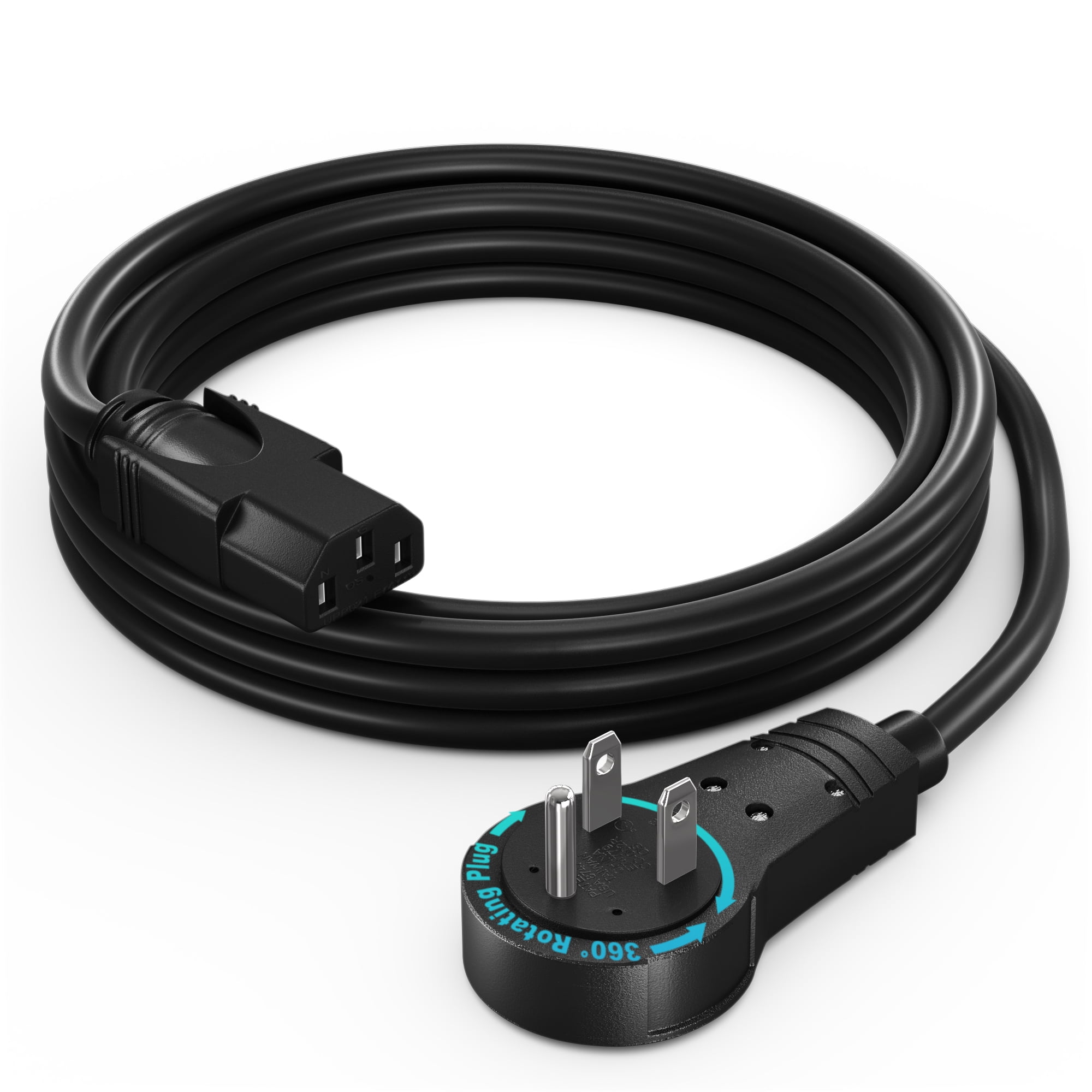 Maximm 6 ft. 16/3 Power Cord 360 Rotating Plug NEMA 5-15P to IEC13, 10A ...