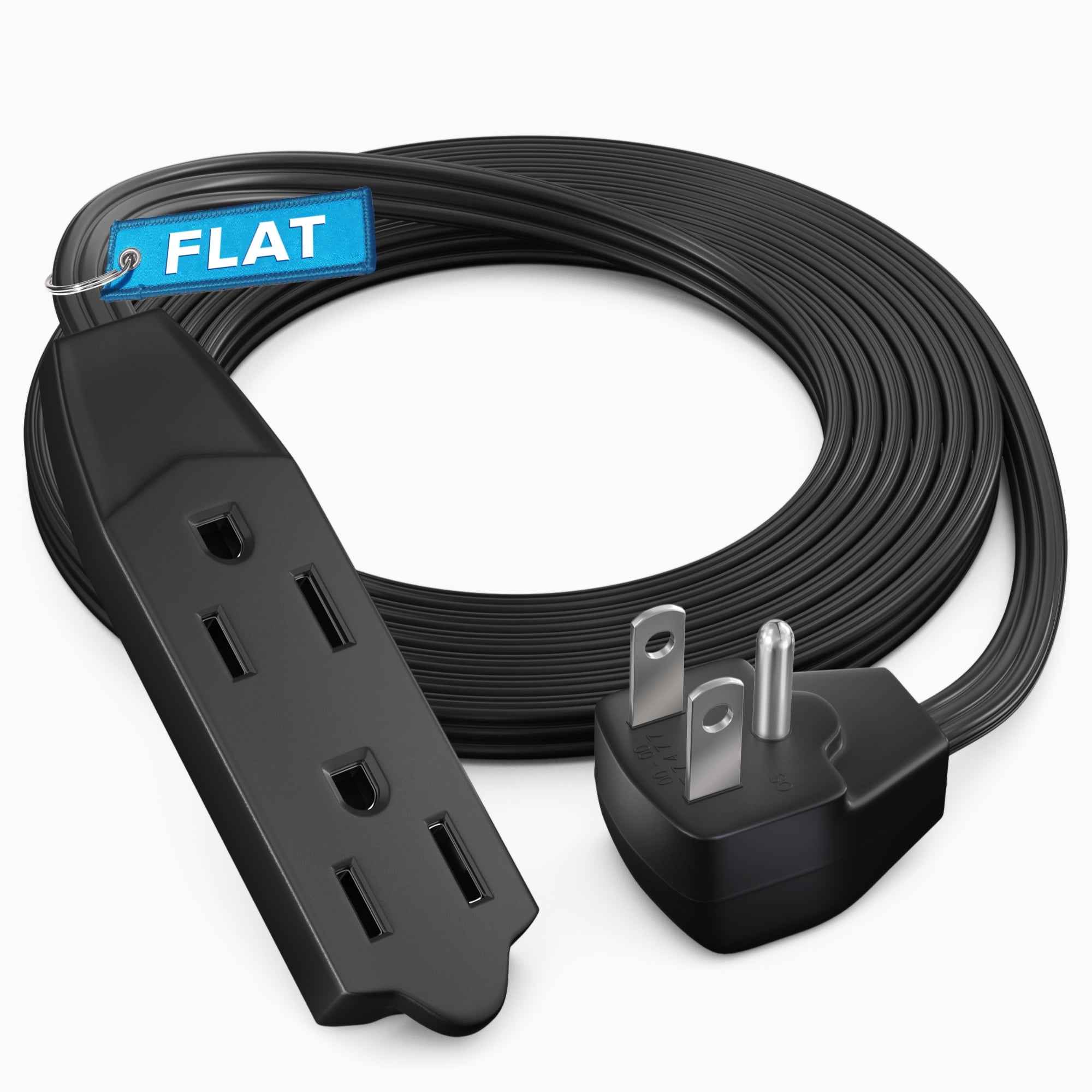 Maximm 6ft Flat Plug Extension Cord, UL Listed 16 Gauge, 125V, 13A ...