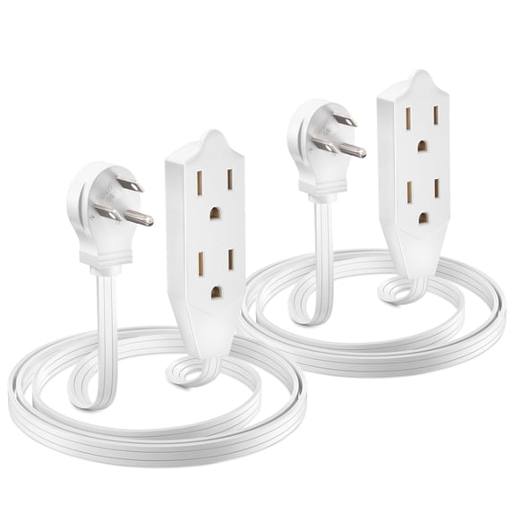 Maximm Cable 3 Feet Flat Plug Extension Cord/Wire, Multi Outlet - 3 ...