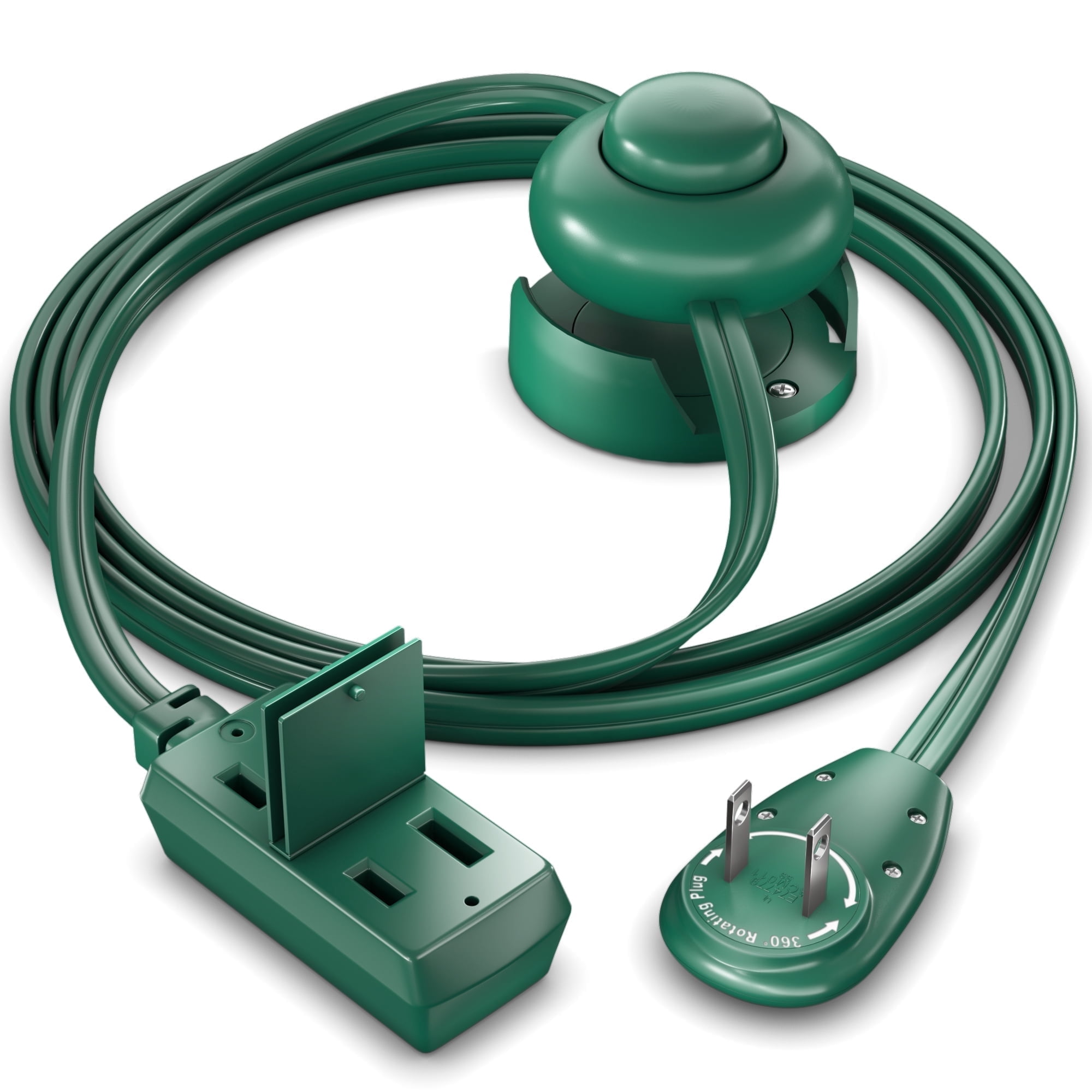 Maximm Cable 3ft 360° Rotating Flat Plug Extension Cord with on and Off ...