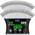 Maximm Cat 6 Ethernet Cable 5 Ft, (50-Pack) Cat6 Cable, LAN Internet ...