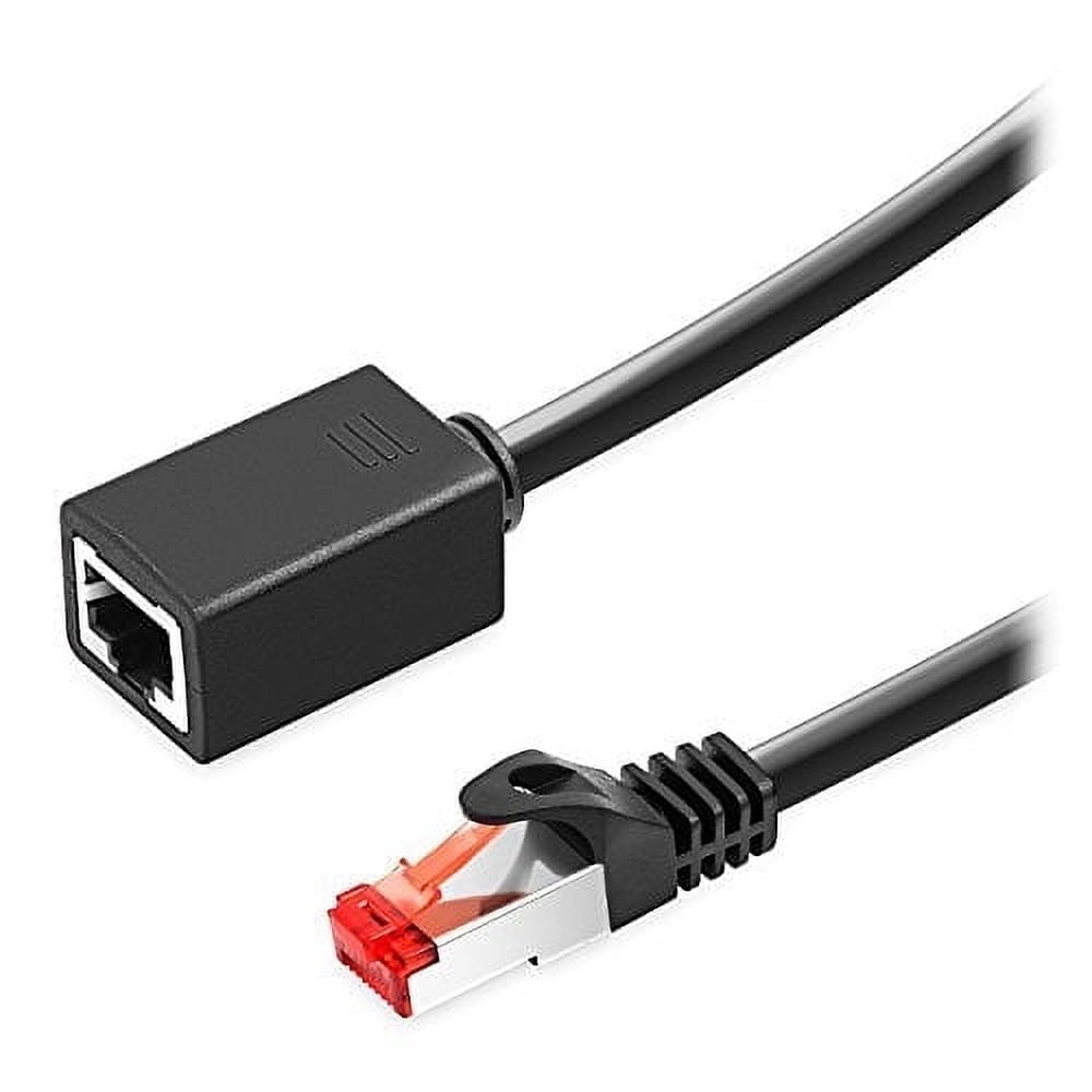 Maximm Cat6 Male to Female Ethernet Extension Cord, 3 Feet, Black, [2 ...