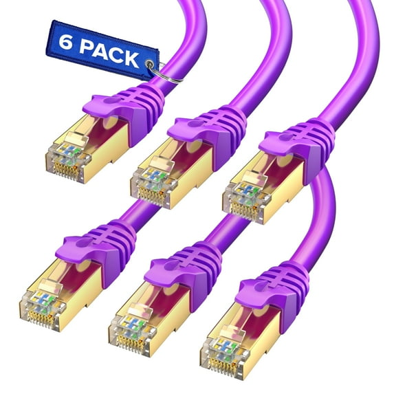 Maximm Cat7 Ethernet Cable 20 Feet – 6 Pack High-Speed LAN Network ...