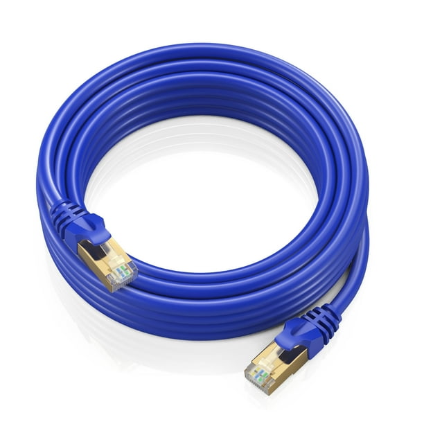 Maximm Cat7 Ethernet Cable - 20FT - Blue - 10Gbps - 600Mhz High Speed ...
