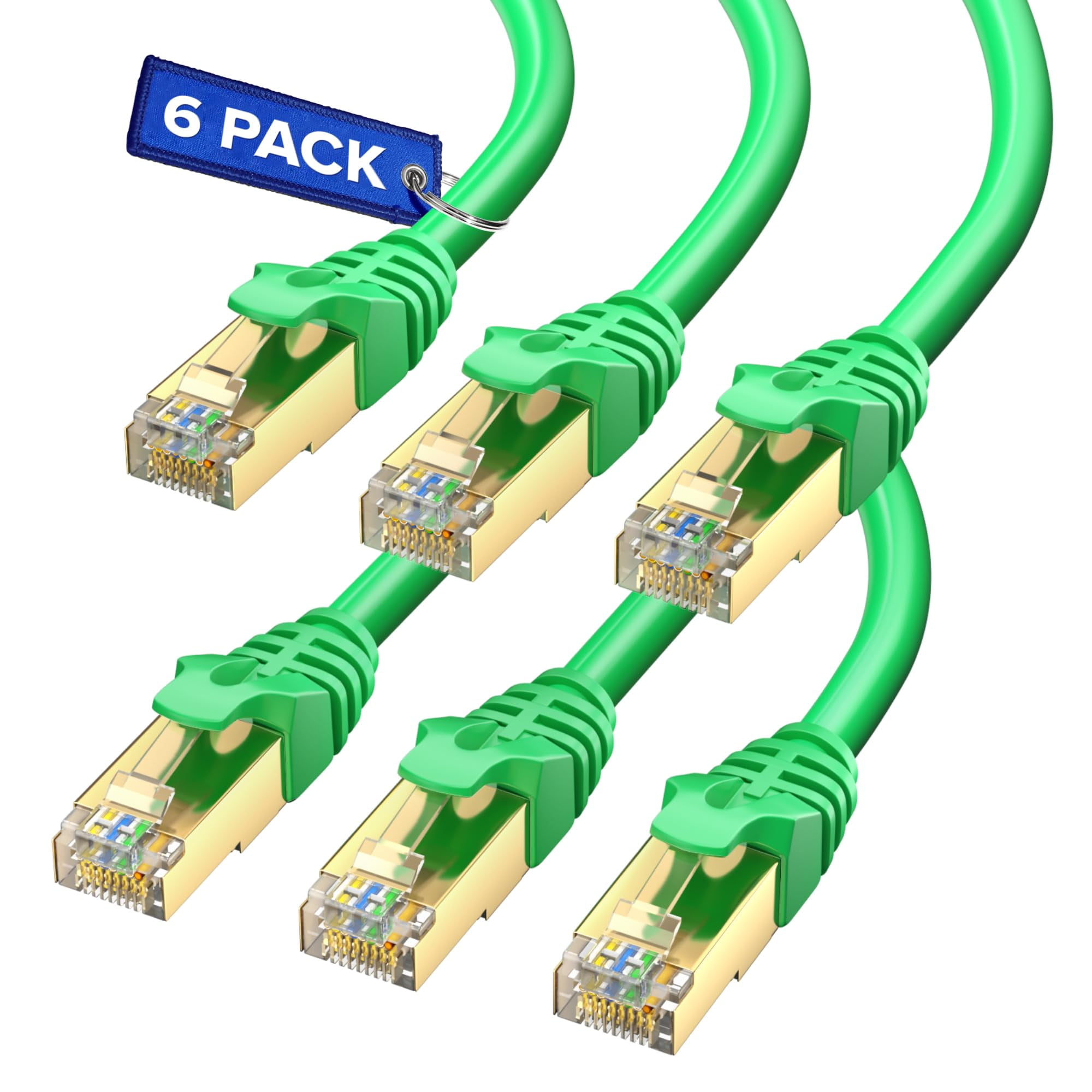 Maximm Cat7 Ethernet Cable 25 Feet – 6 Pack High-Speed LAN Network ...