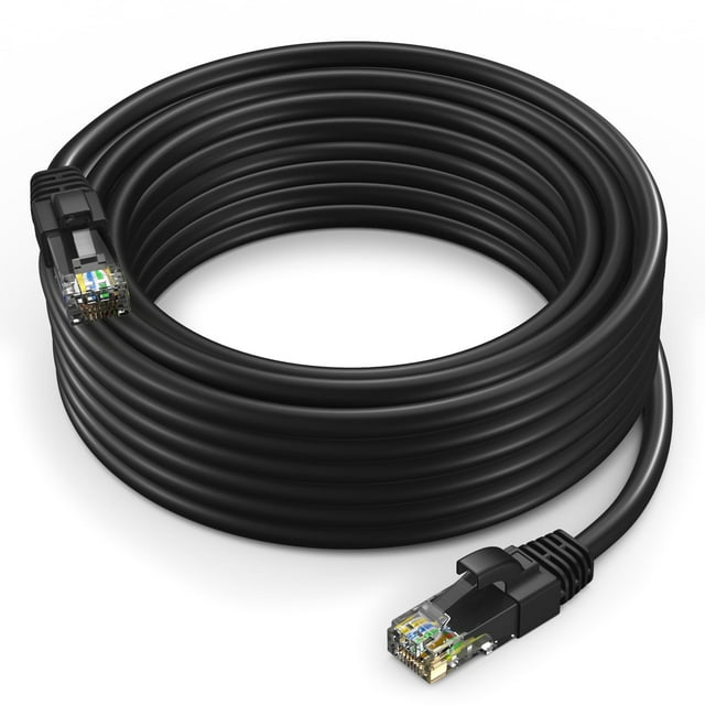Maximm Ethernet Cable 40 ft CAT6 High Speed Internet Network LAN Cable Cord, Outdoor Waterproof ...