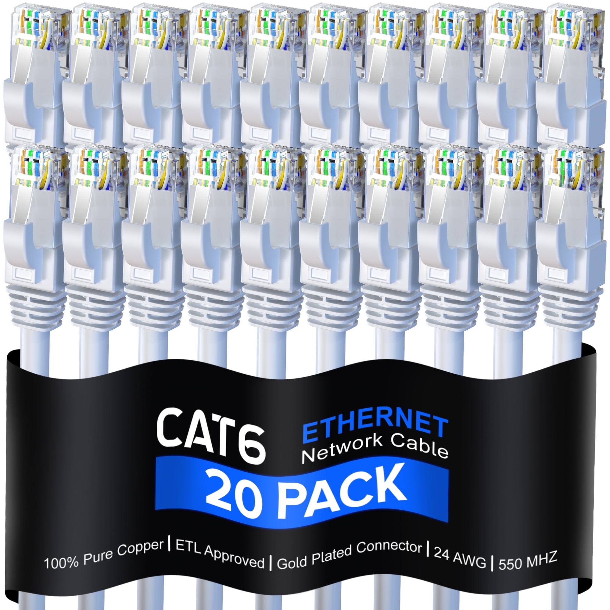 Maximm Ethernet Cable Cat 6 Pure Copper, UL Listed, LAN UTP Cat6, RJ45 ...