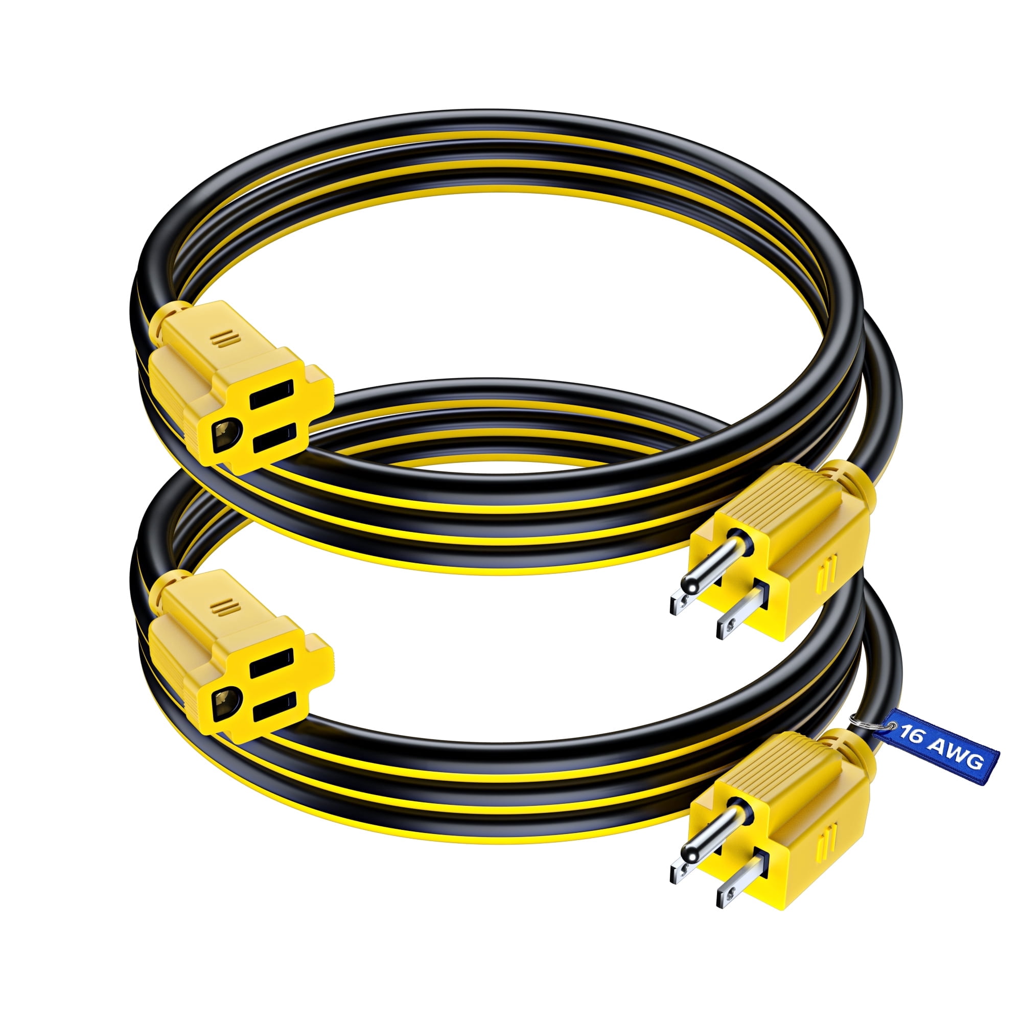 Maximm Extension Cord 3 ft, (2 Pack) Extension Cord,16 Gauge, Heavy ...