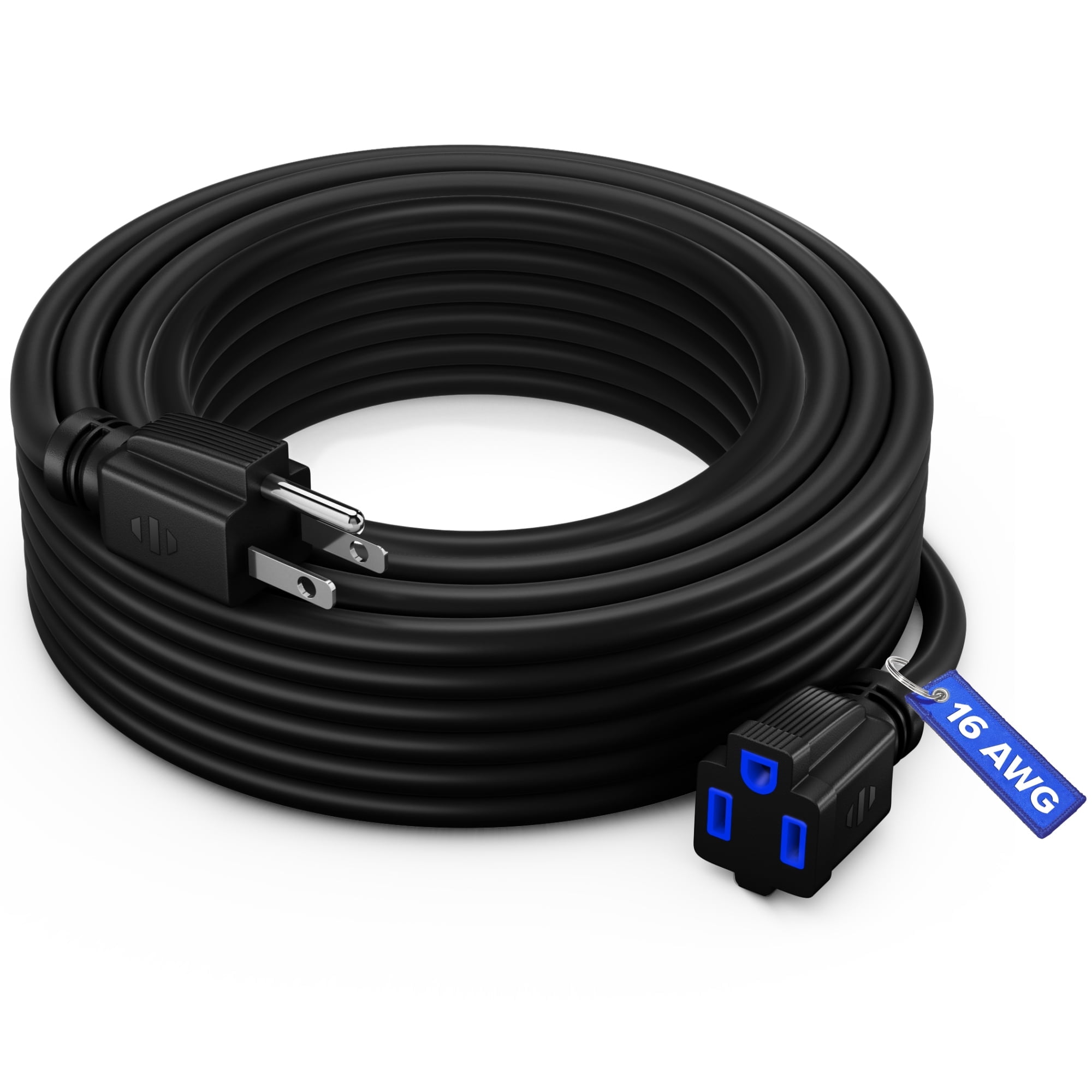 Maximm Extension Cord 30 Ft Black Power Cords Indoor 16 Gauge Wire SJTW ...