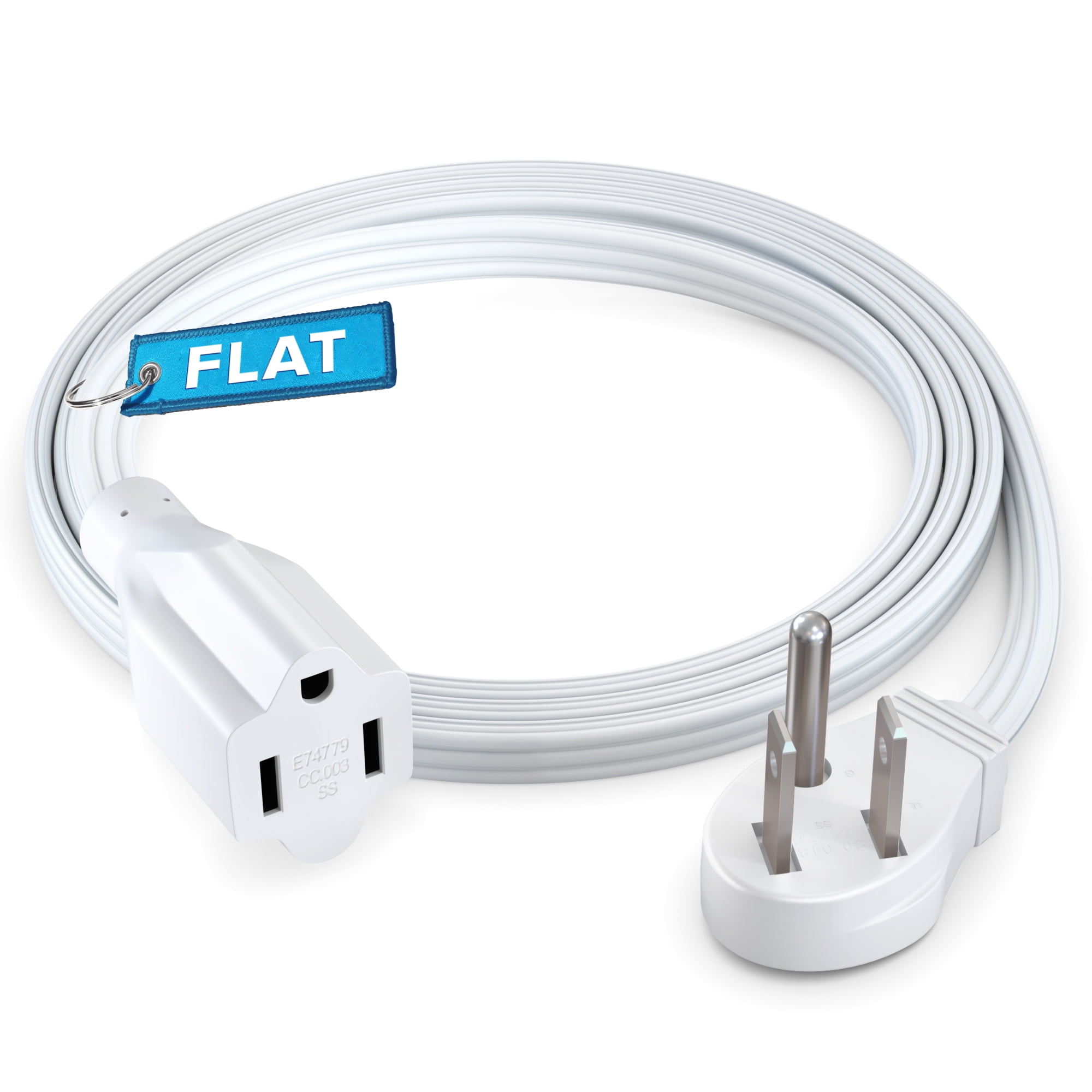 Maximm Extension Cord (4 Feet) 1 Outlet Flat Wire, 3-Prong 45° Angled ...
