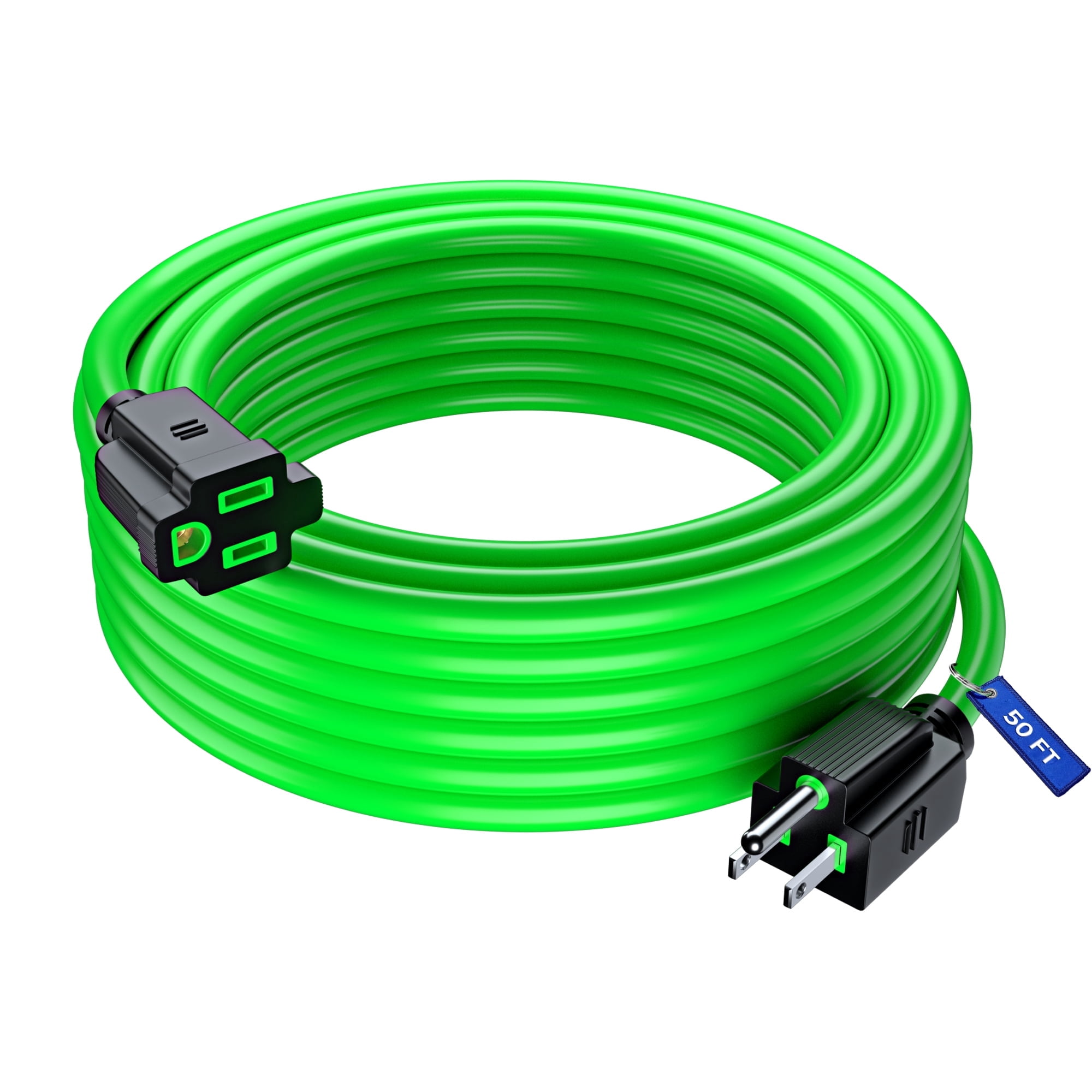 Maximm Extension Cord 50 Ft Green Power Cords Indoor 16 Gauge Wire SJTW ...
