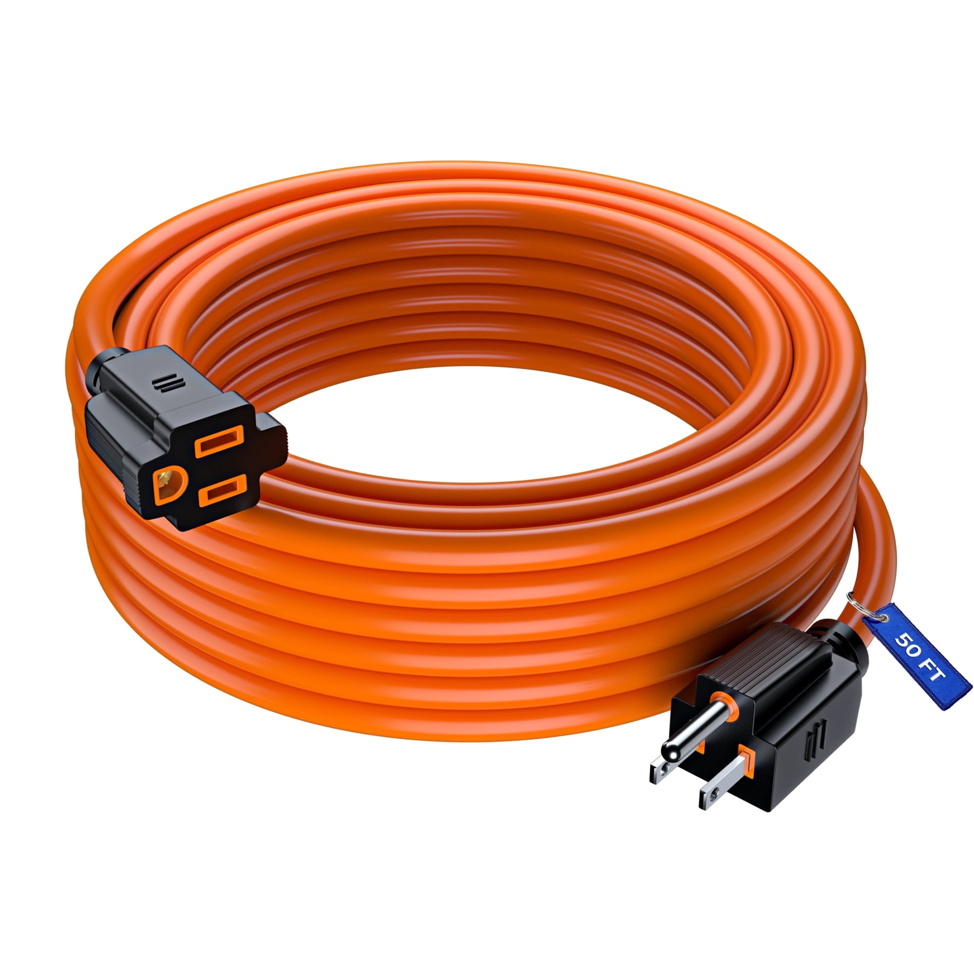 Maximm Extension Cord 50 Ft Orange Power Cords Indoor 16 Gauge Wire ...