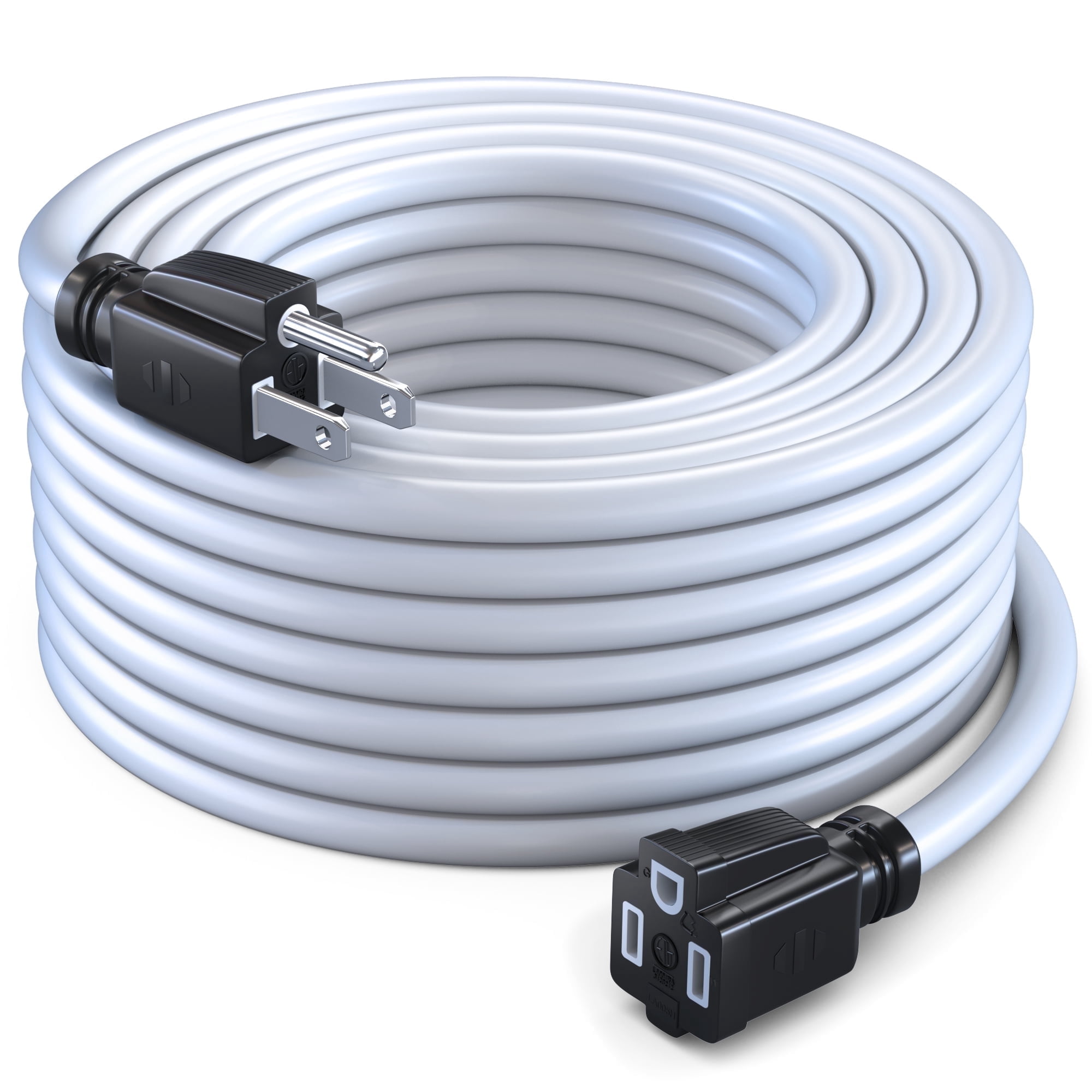 Maximm Extension Cord 50 Ft White Power Cords Indoor 16 Gauge Wire SJTW ...