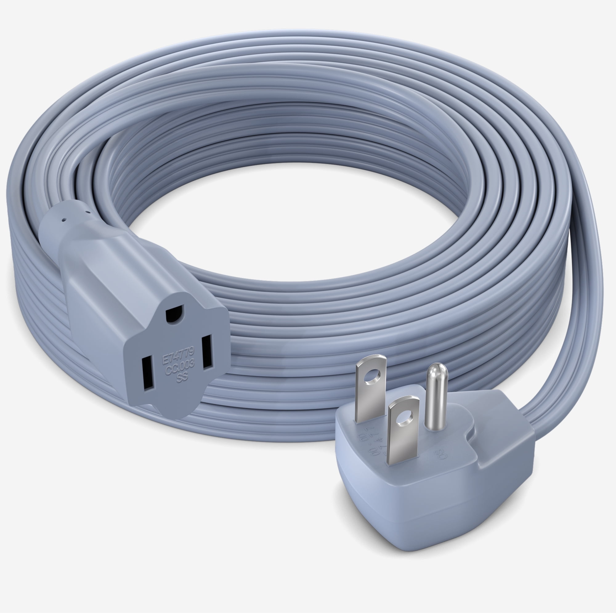 Maximm Heavy Duty Flat Extension Cord 20 Feet 14 AWG 3-Prong Grounded ...