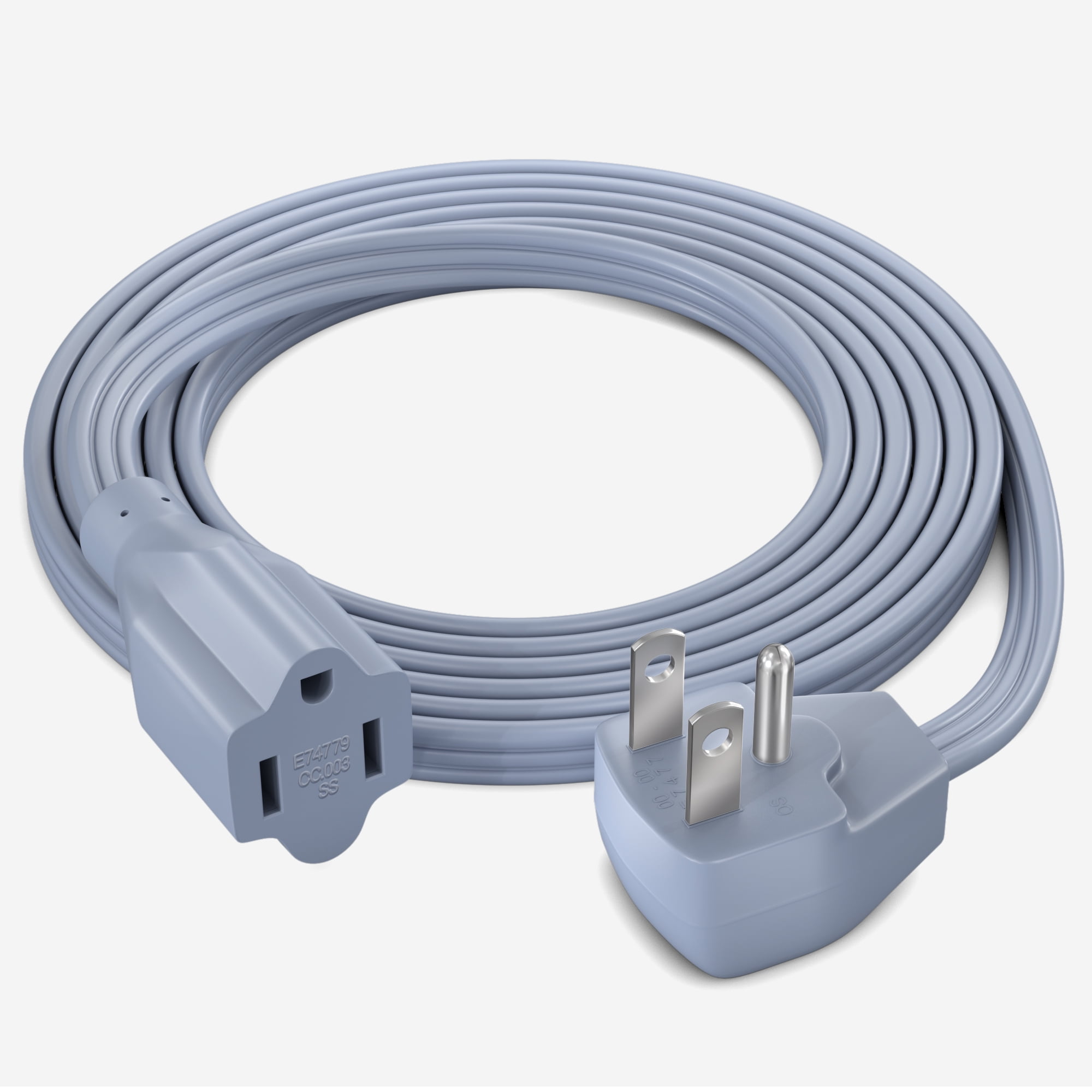 Maximm Extension Cord Heavy Duty (6 Feet) Flat Wire 3-Prong Flat Plug ...