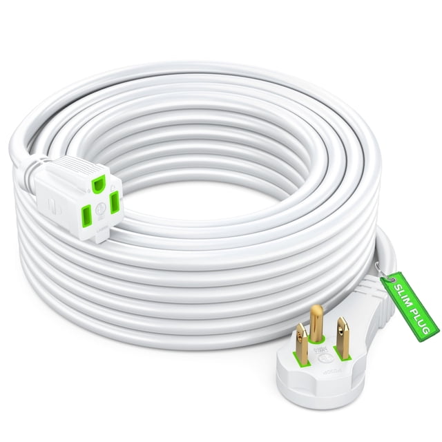 Maximm Flat Plug Extension Cord 35 ft with Slim Space-Saving Plug ...
