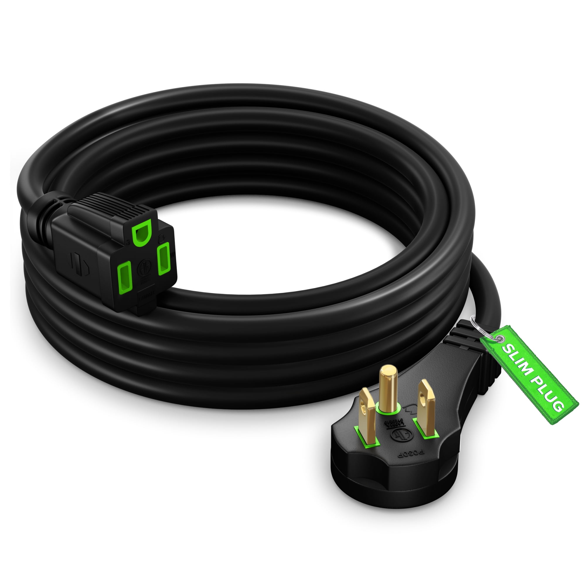 Maximm Flat Plug Extension Cord 8 ft with Slim Space-Saving Plug Design ...