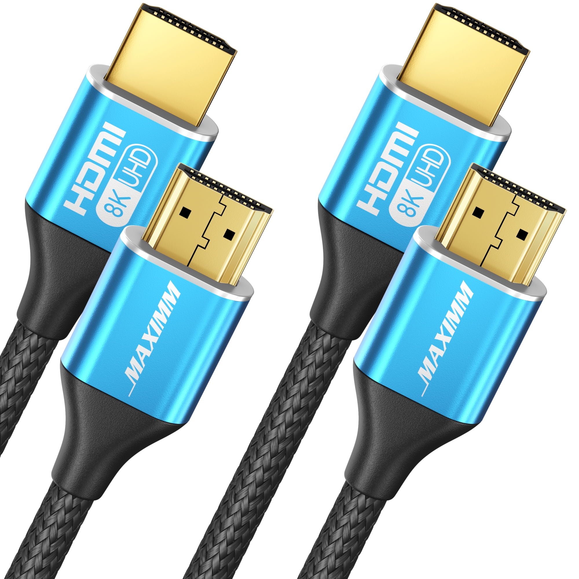 Maximm HDMI 2.1 Cable 1 Foot, Blue, 2 pack, 8K 60Hz 4K 120Hz Ultra High ...