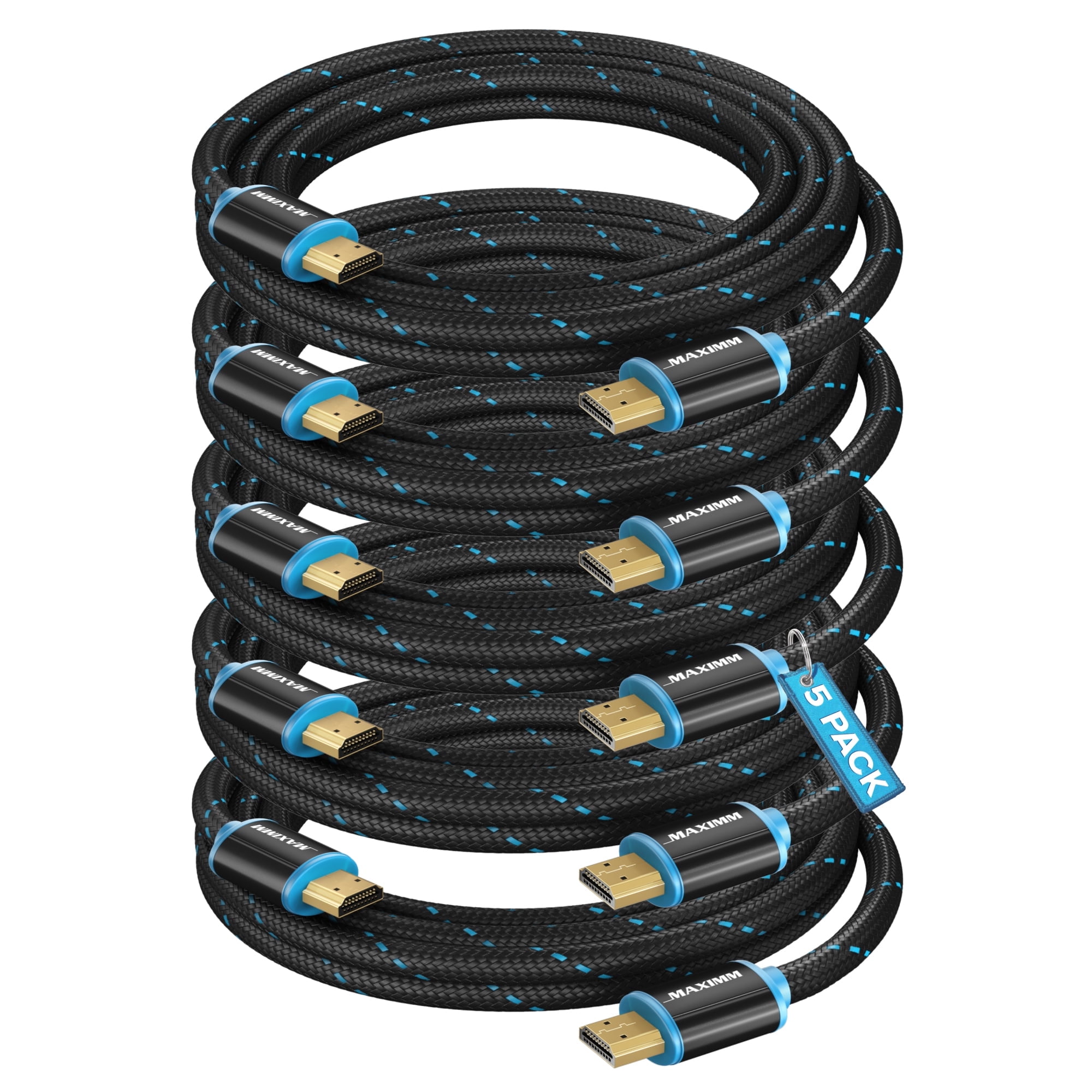 Maximm HDMI Cable 4K 6 Foot (5 Pack) High Speed 18Gbps 2.0 Cables HDMI ...