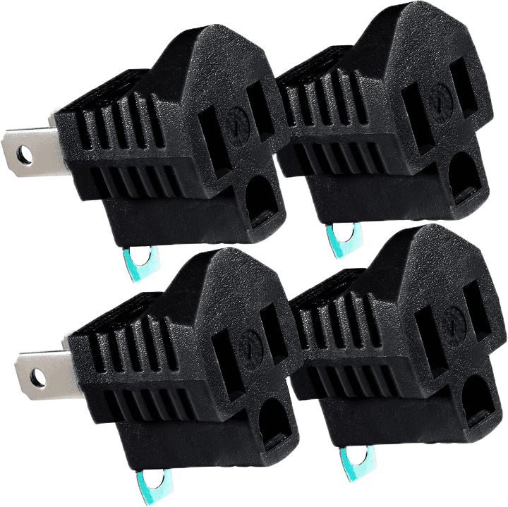 Maximm Polarized Grounding Adapter, 4 Pack, Electric Plugin for House ...